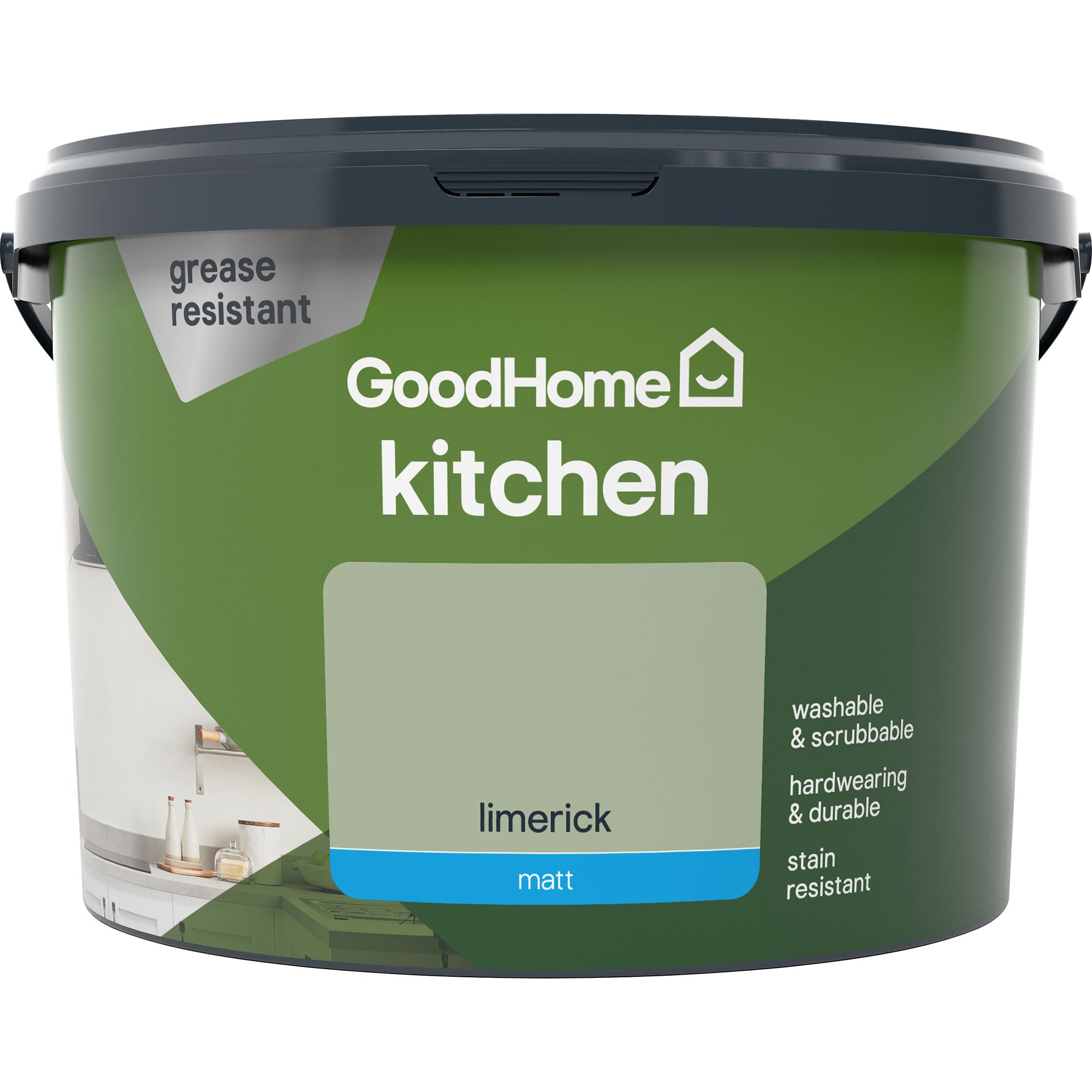 GoodHome Kitchen Limerick Matt Wall & ceiling Emulsion paint, 2.5L