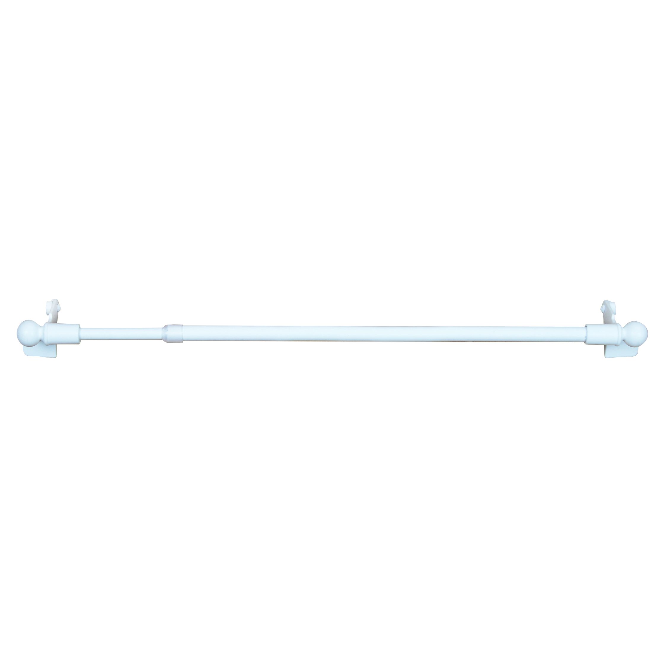 GoodHome Konera Matt White Extendable Café rod Set, (L)500mm-800mm (Dia ...