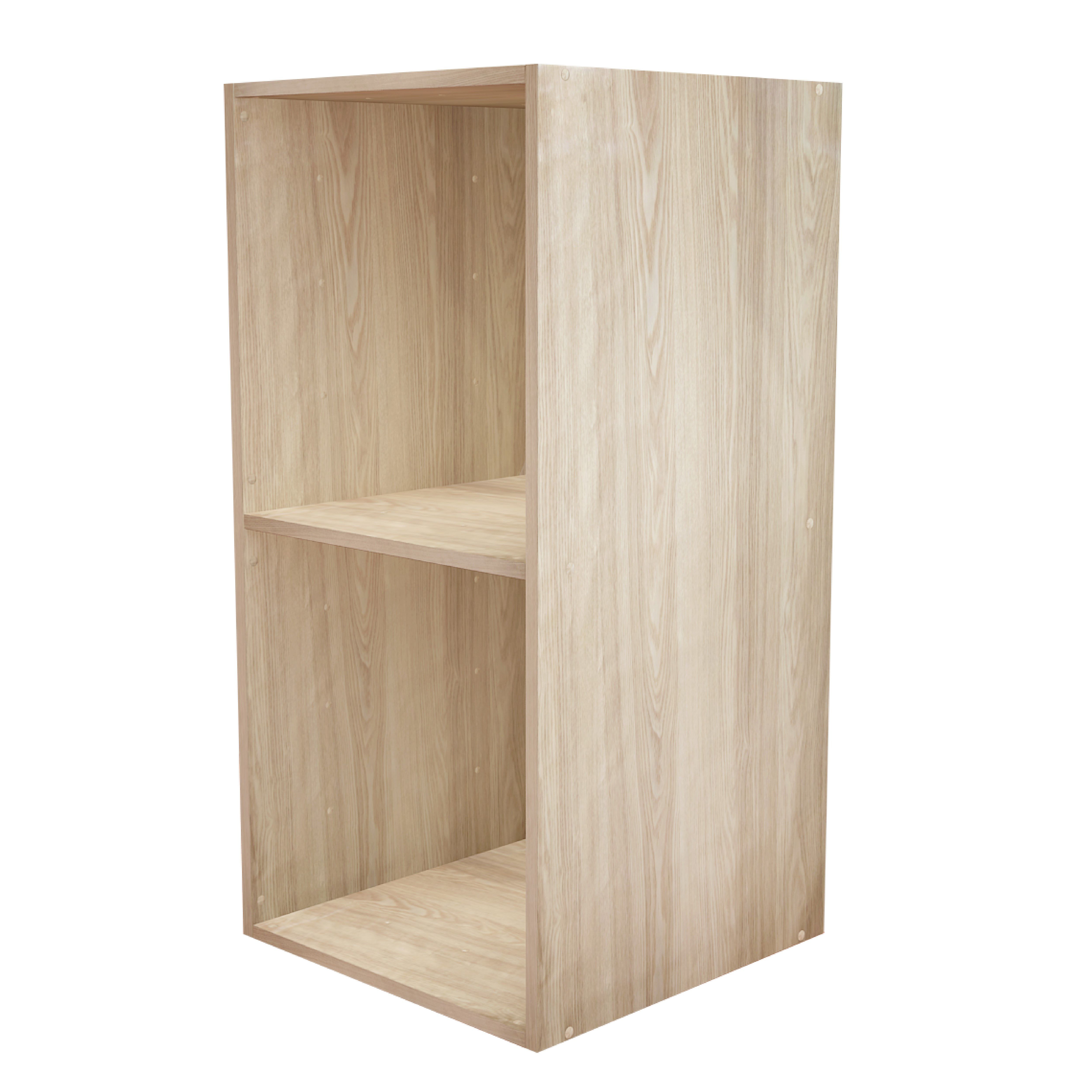GoodHome Konnect Oak effect 2 shelf Cube Bookcase, (H)696mm (W)354mm ...