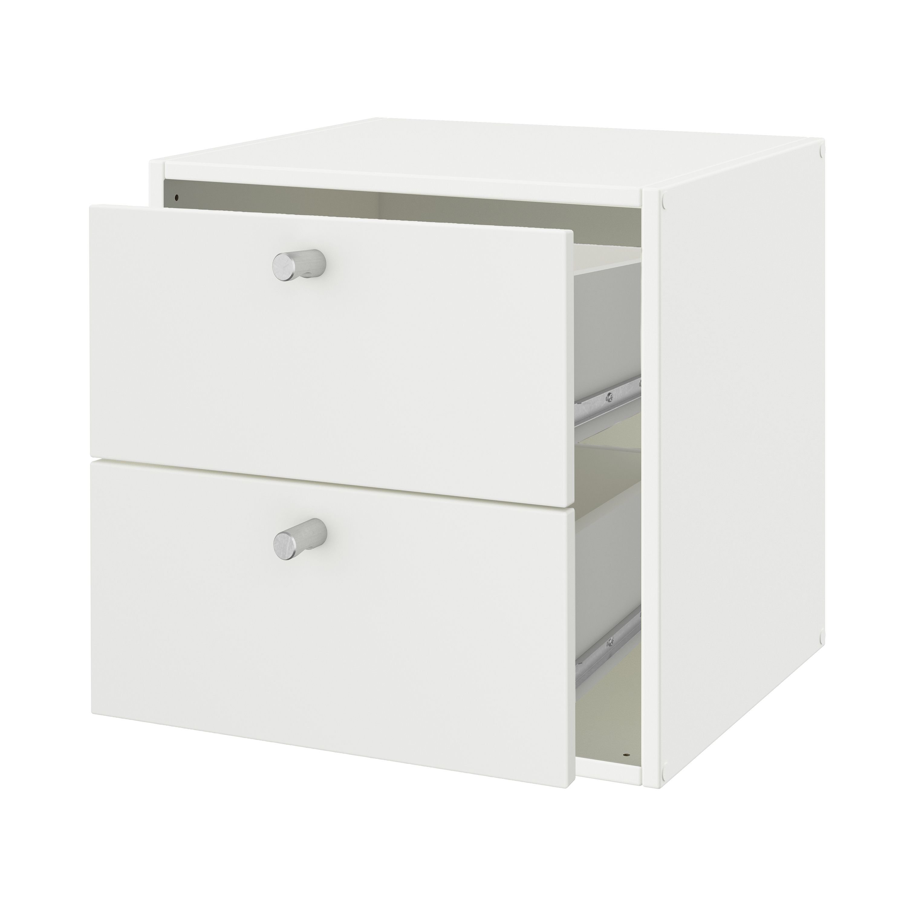 GoodHome Konnect White 1X1 Cube Storage unit kit with drawers, (H) 35 ...