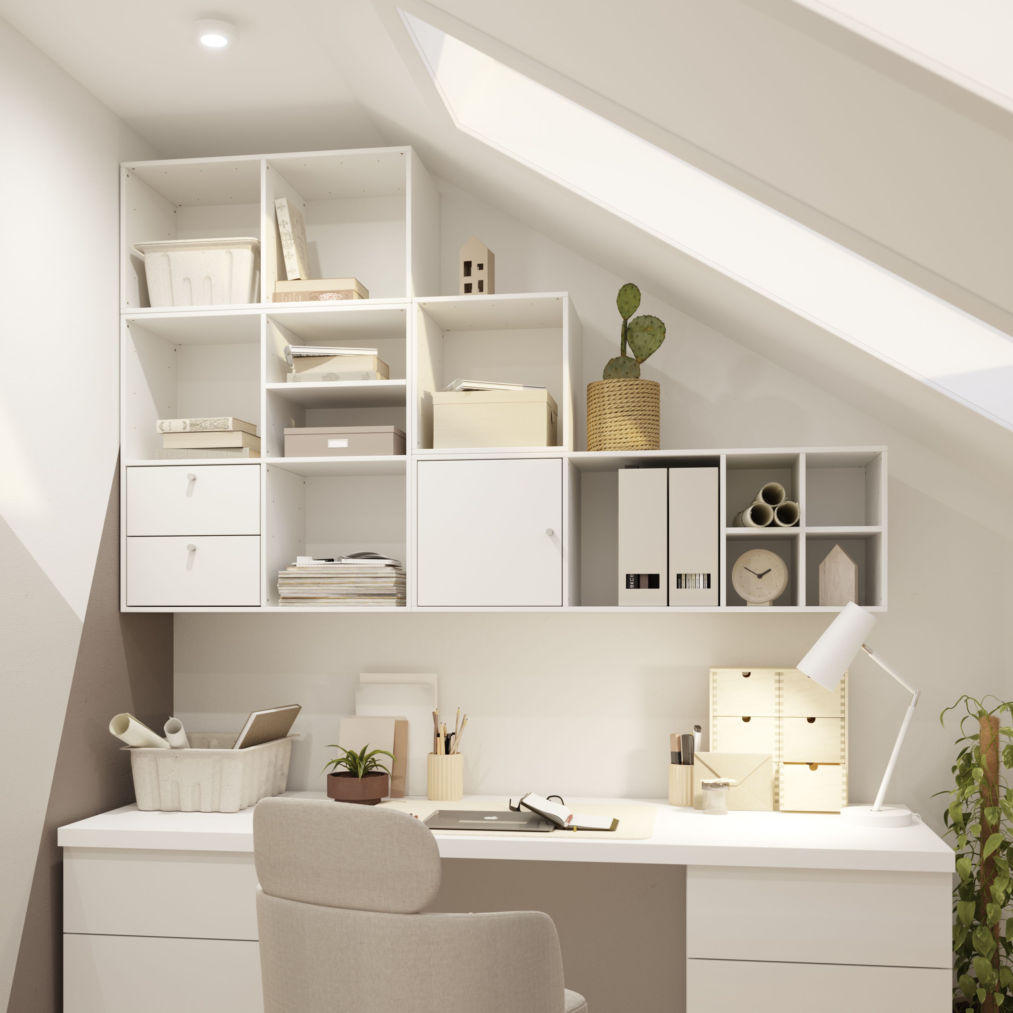 GoodHome Konnect White Cube Shelving unit, (H)354mm (W)354mm