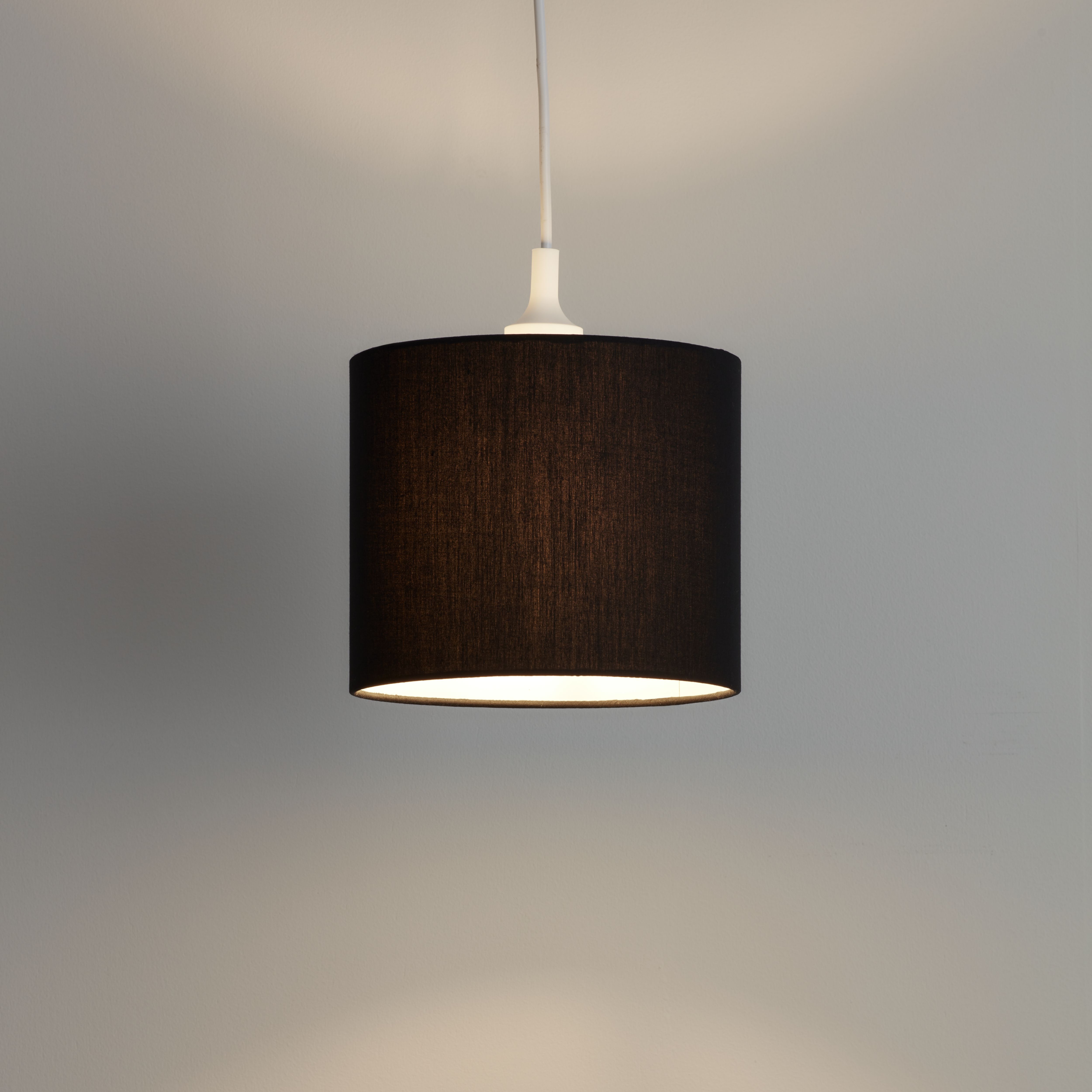 GoodHome Kpezin Charcoal Fabric dyed Circular Light shade (D)20cm