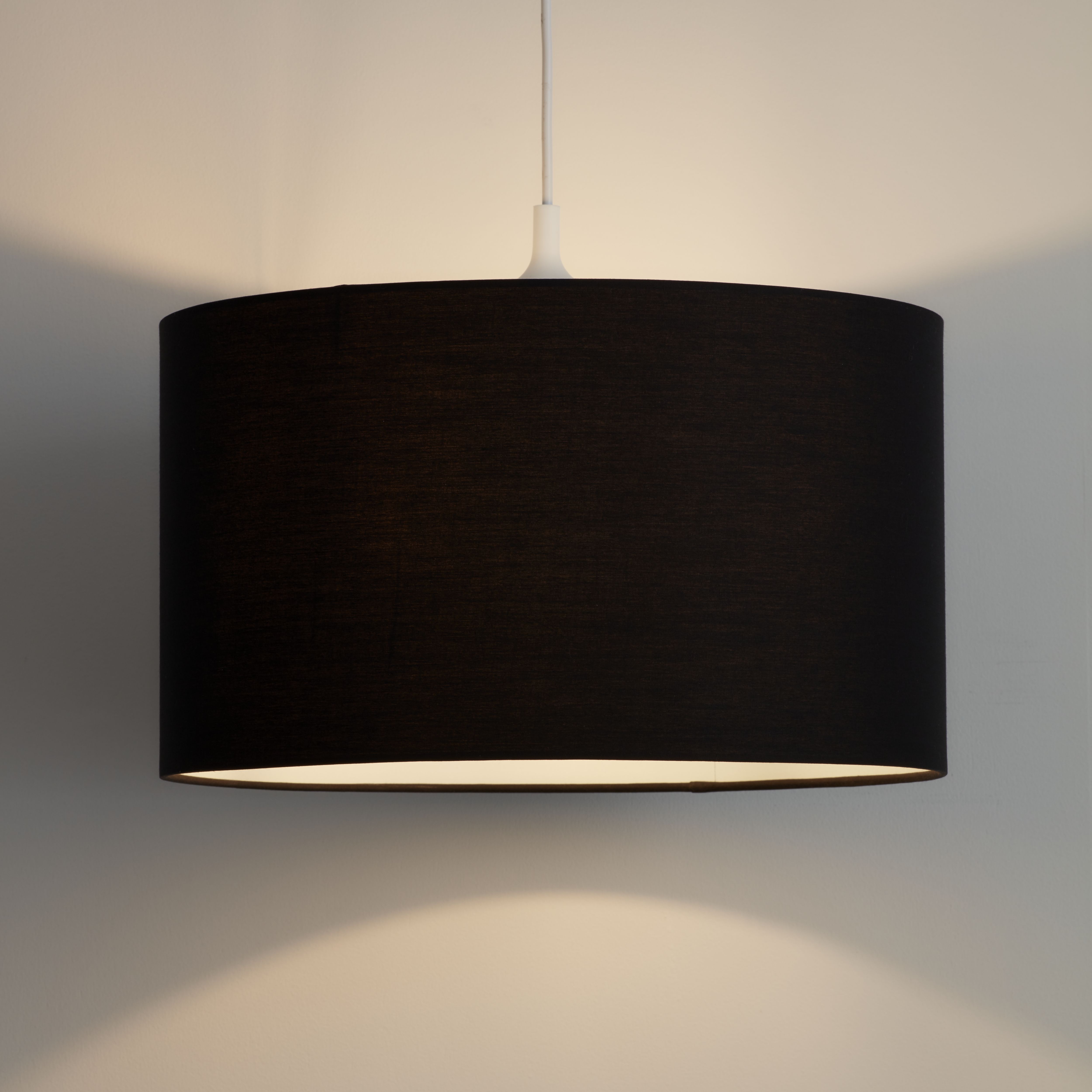 GoodHome Kpezin Charcoal Fabric dyed Circular Light shade (D)40cm