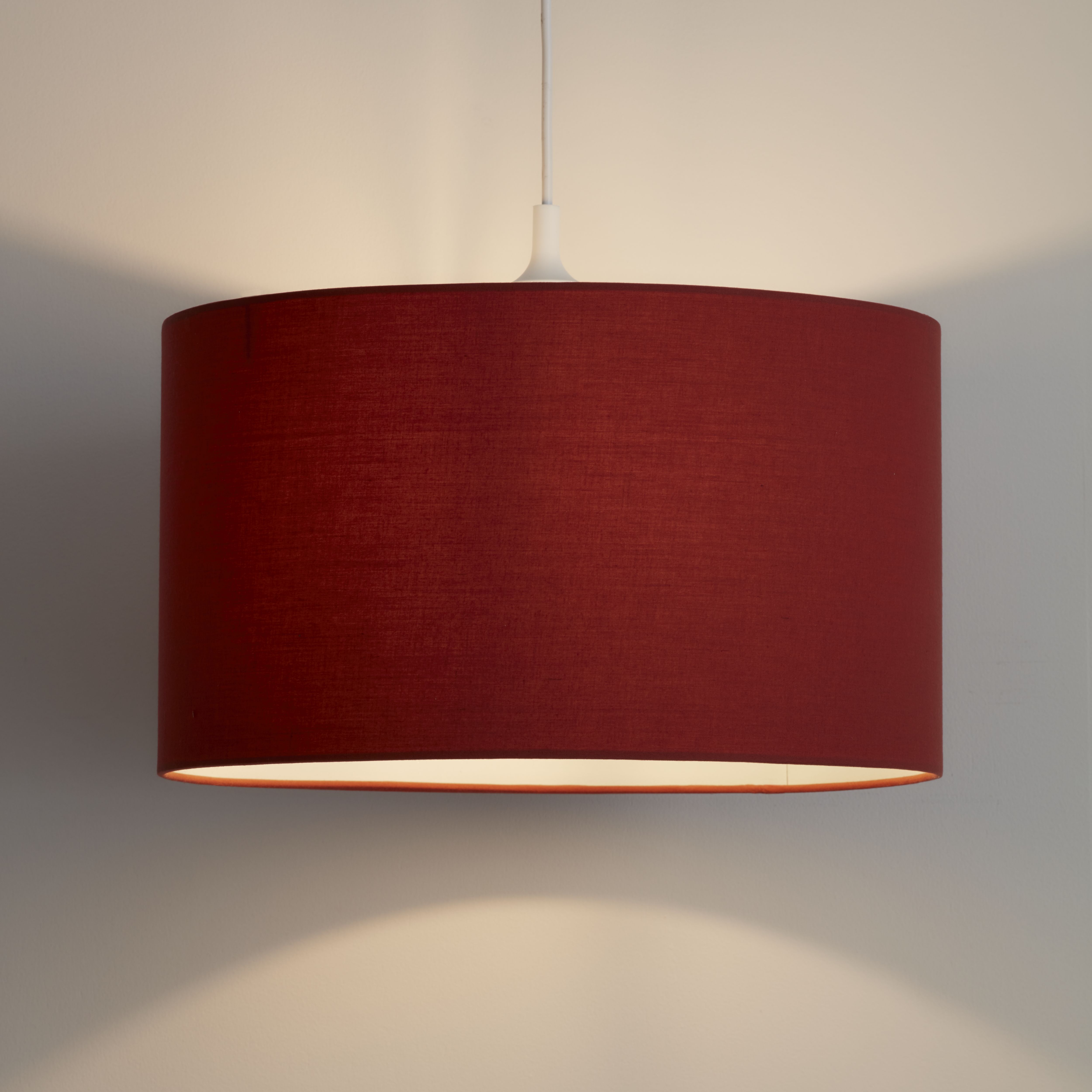 GoodHome Kpezin Dark red Fabric dyed Light shade (D)40cm | DIY at B&Q