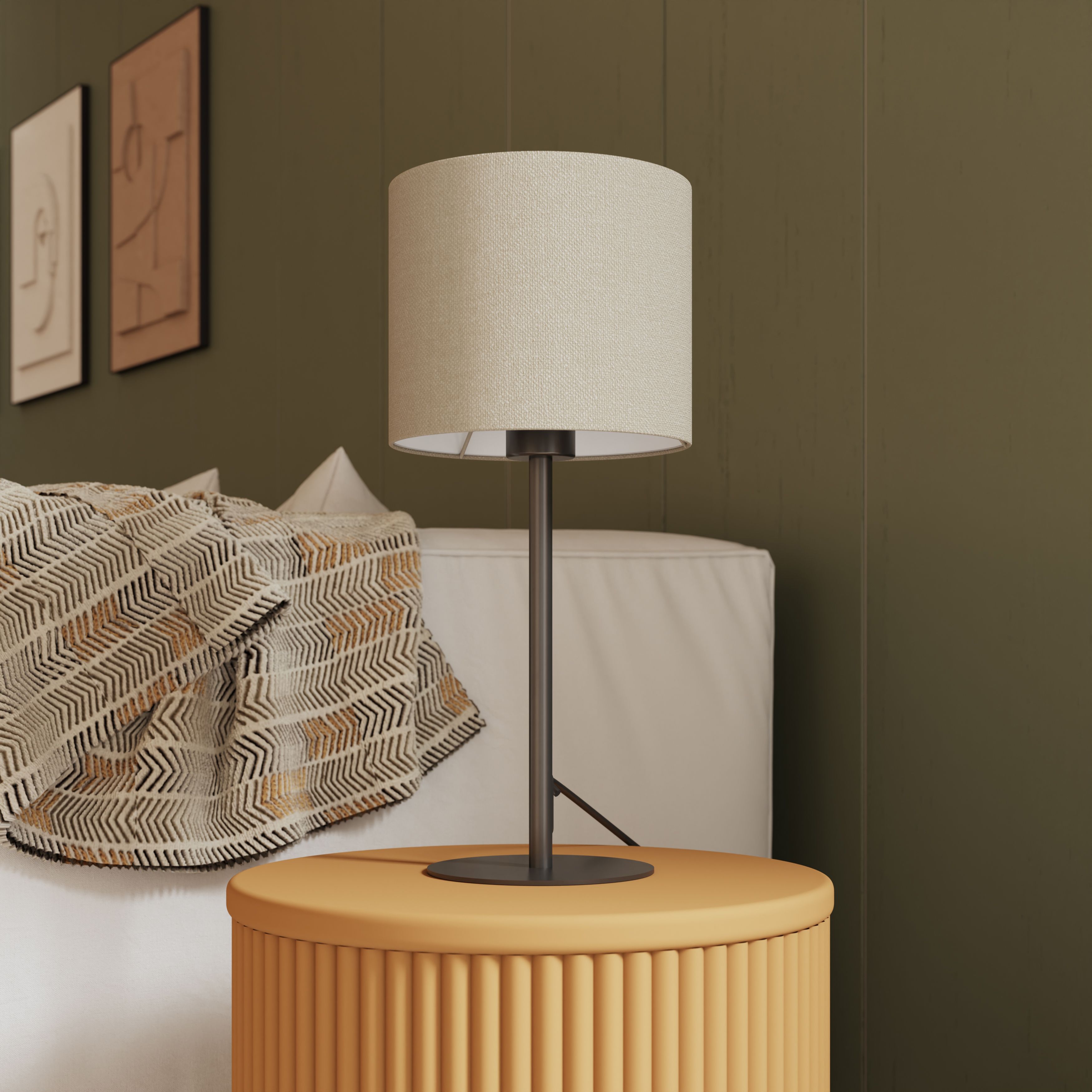 GoodHome Kpezin Natural Round Lamp shade (D)20cm