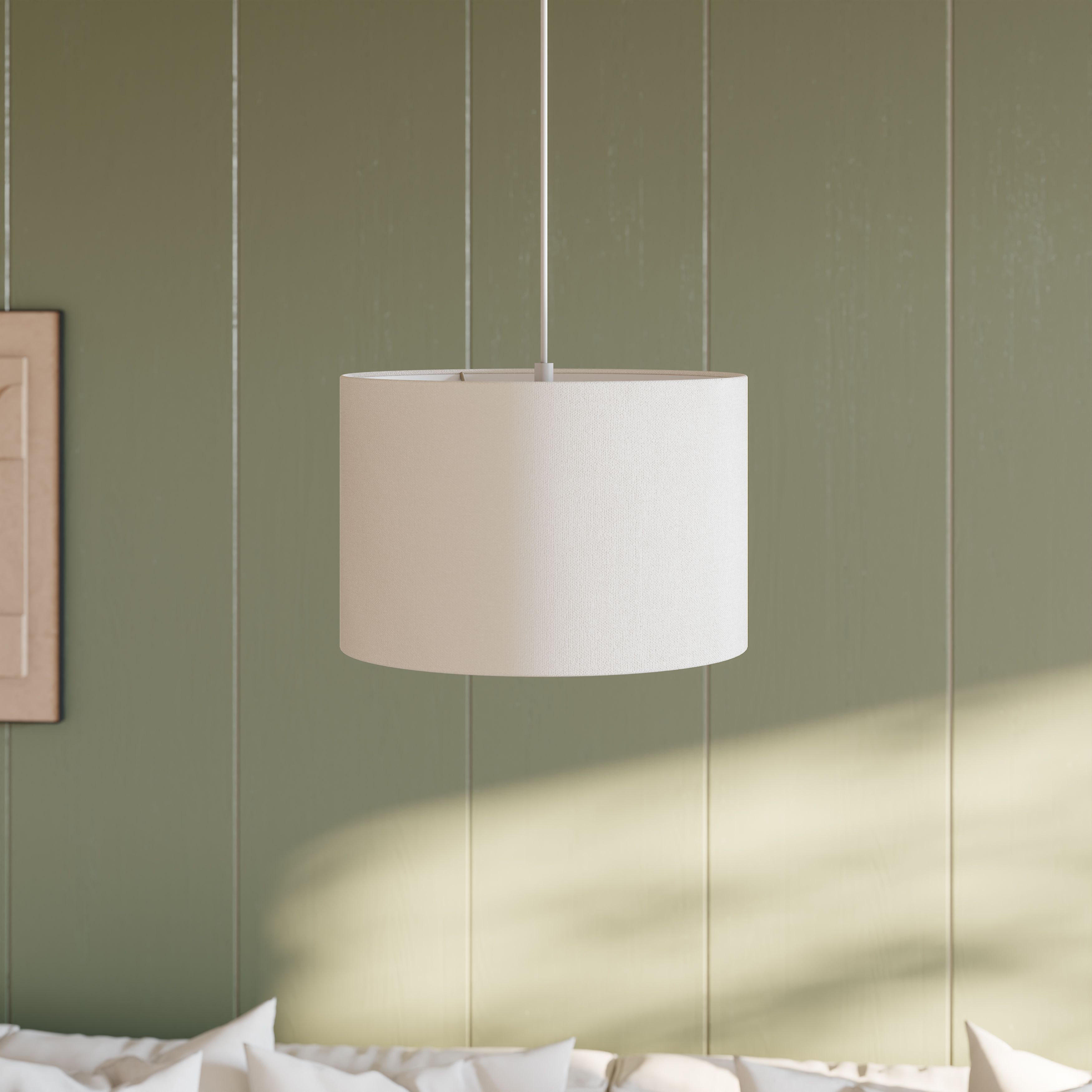 GoodHome Kpezin White Round Lamp shade (D)30cm