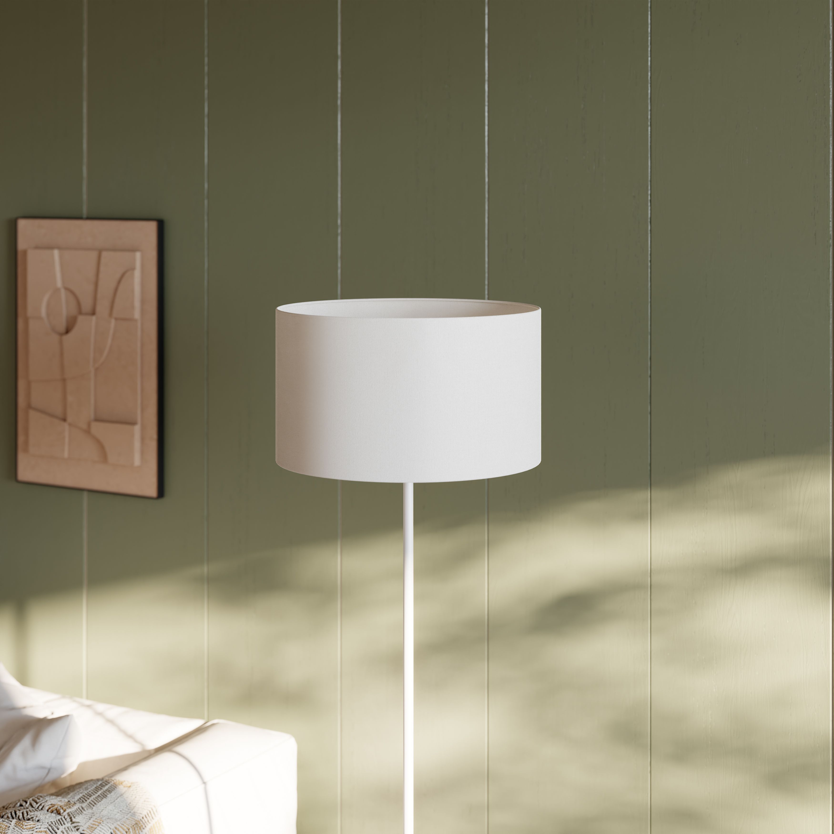 GoodHome Kpezin White Round Lamp shade (D)40cm