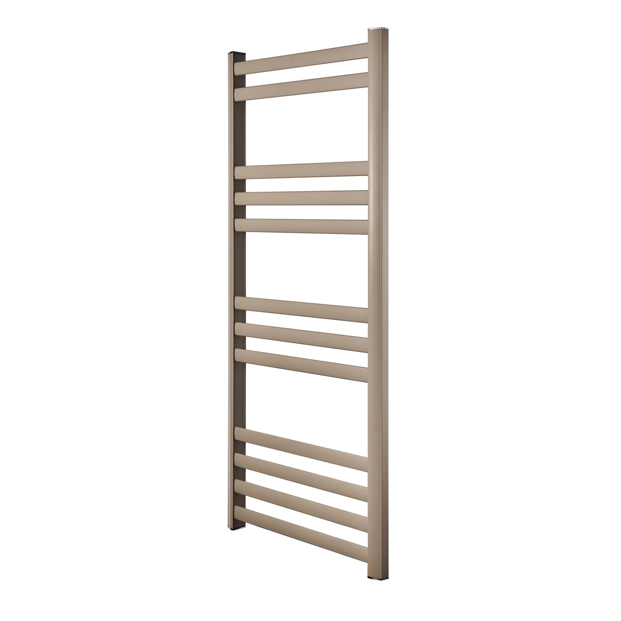 GoodHome Lansing Vertical Towel radiator, Beige (W)475mm (H)1100mm ...