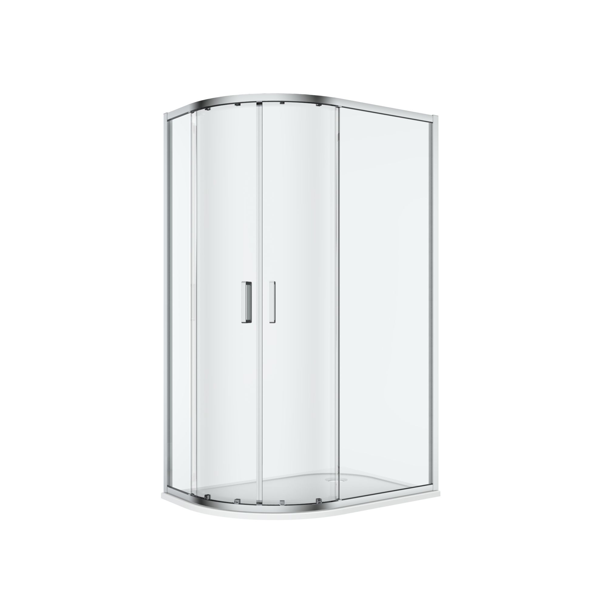 GoodHome Ledava Chrome effect Clear Right-handed Offset quadrant Shower ...