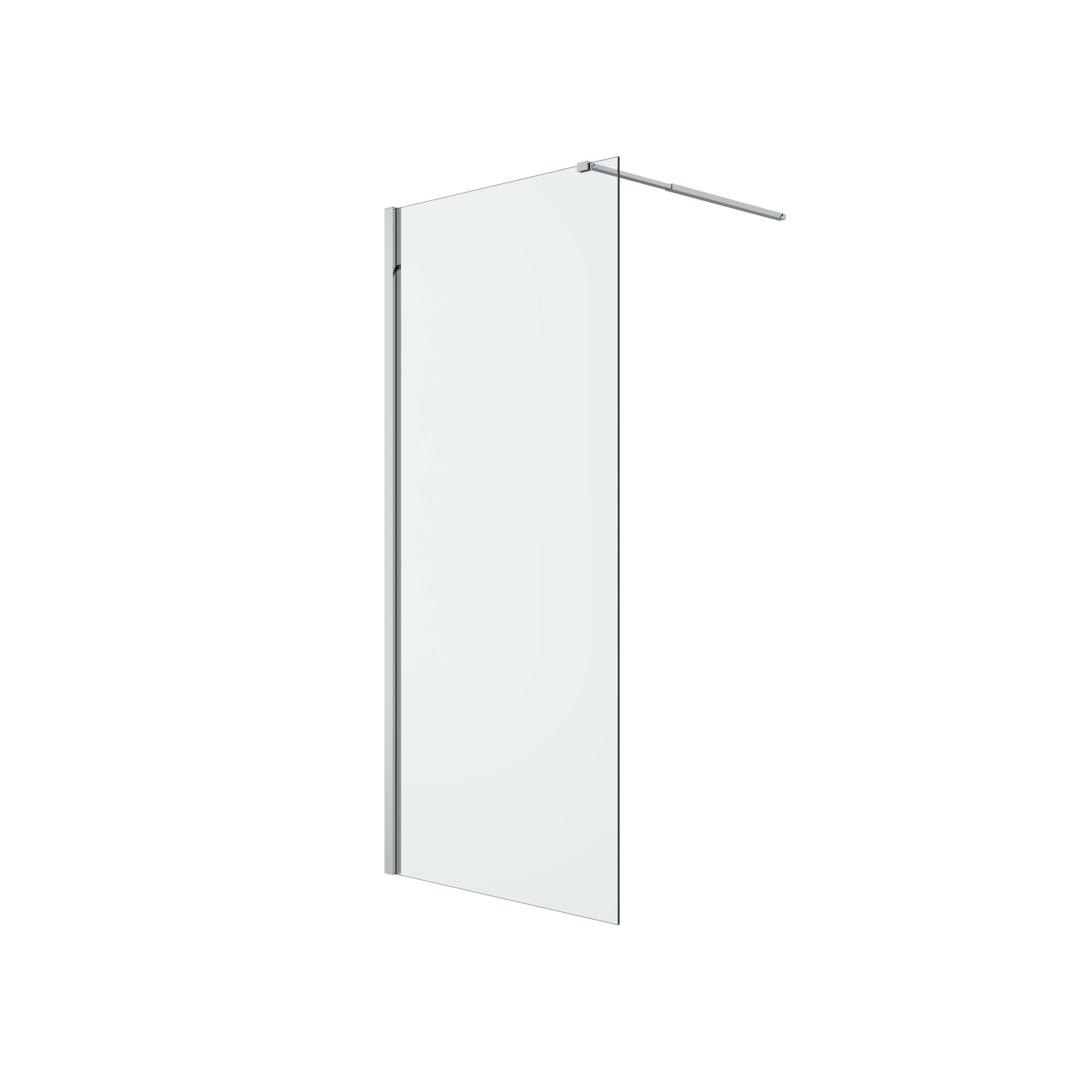 GoodHome Ledava Framed Clear Fixed Walk-in Front Walk-in shower panel ...