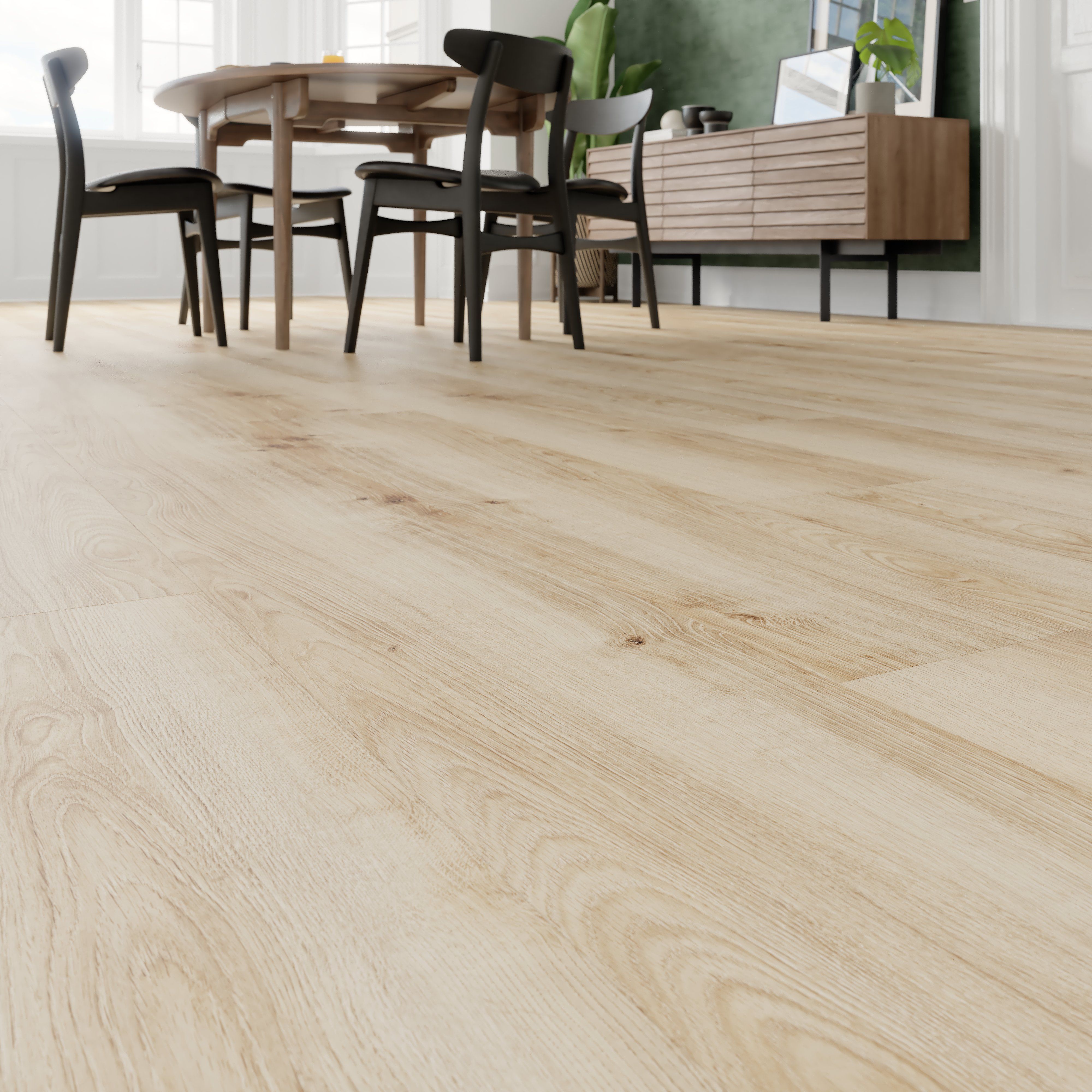 GoodHome Ledbury Ivory Natural Light oak effect Structured Laminate ...