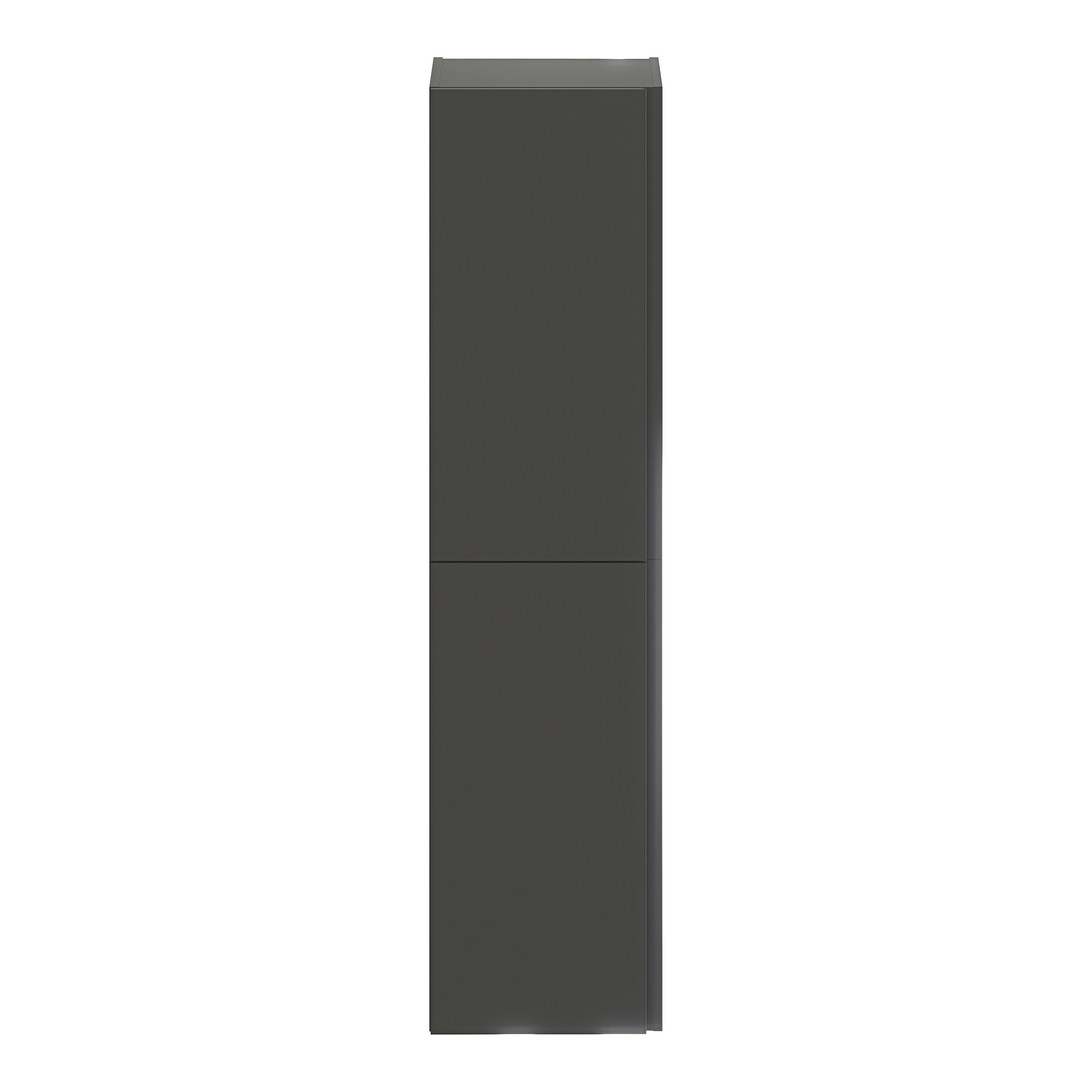 GoodHome Levanna Tall deep Matt Grey Bathroom Double Column cabinet (H ...