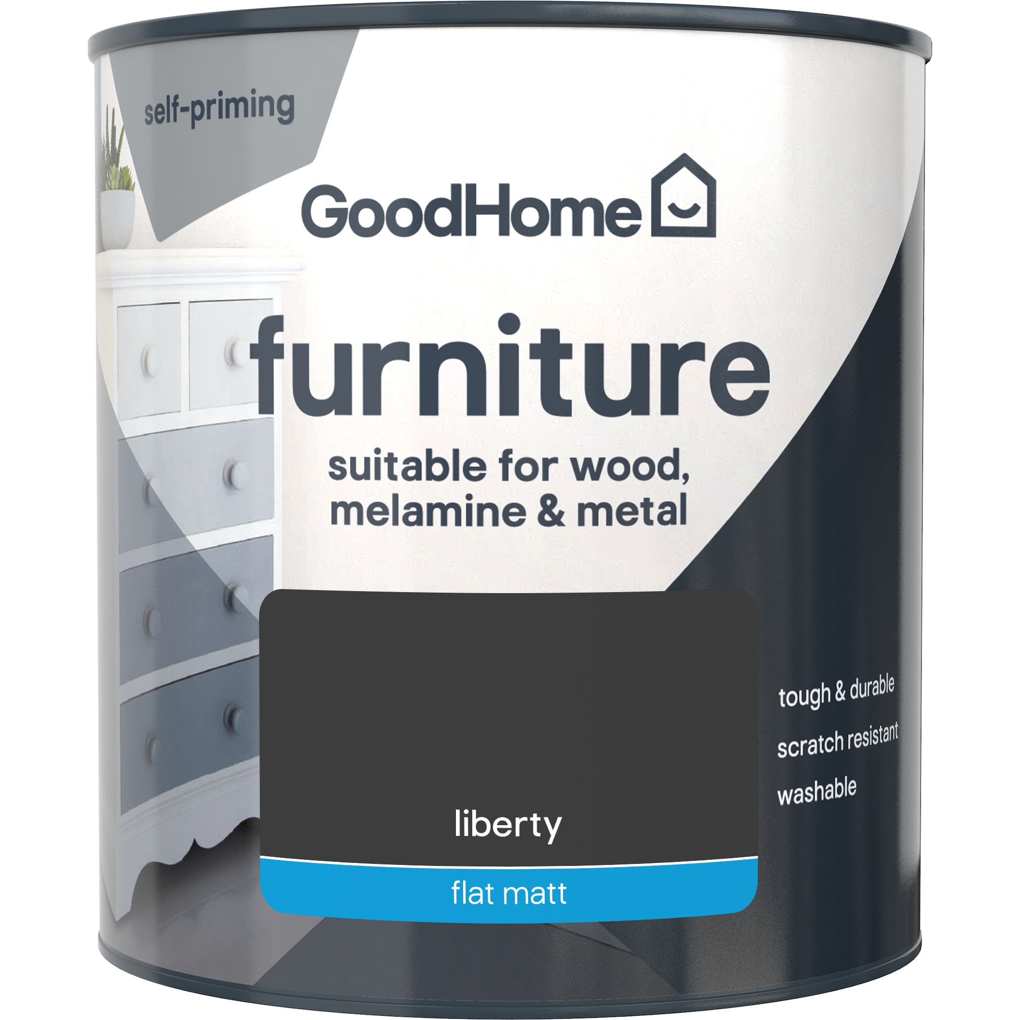 GoodHome Liberty Flat matt Furniture paint, 500ml