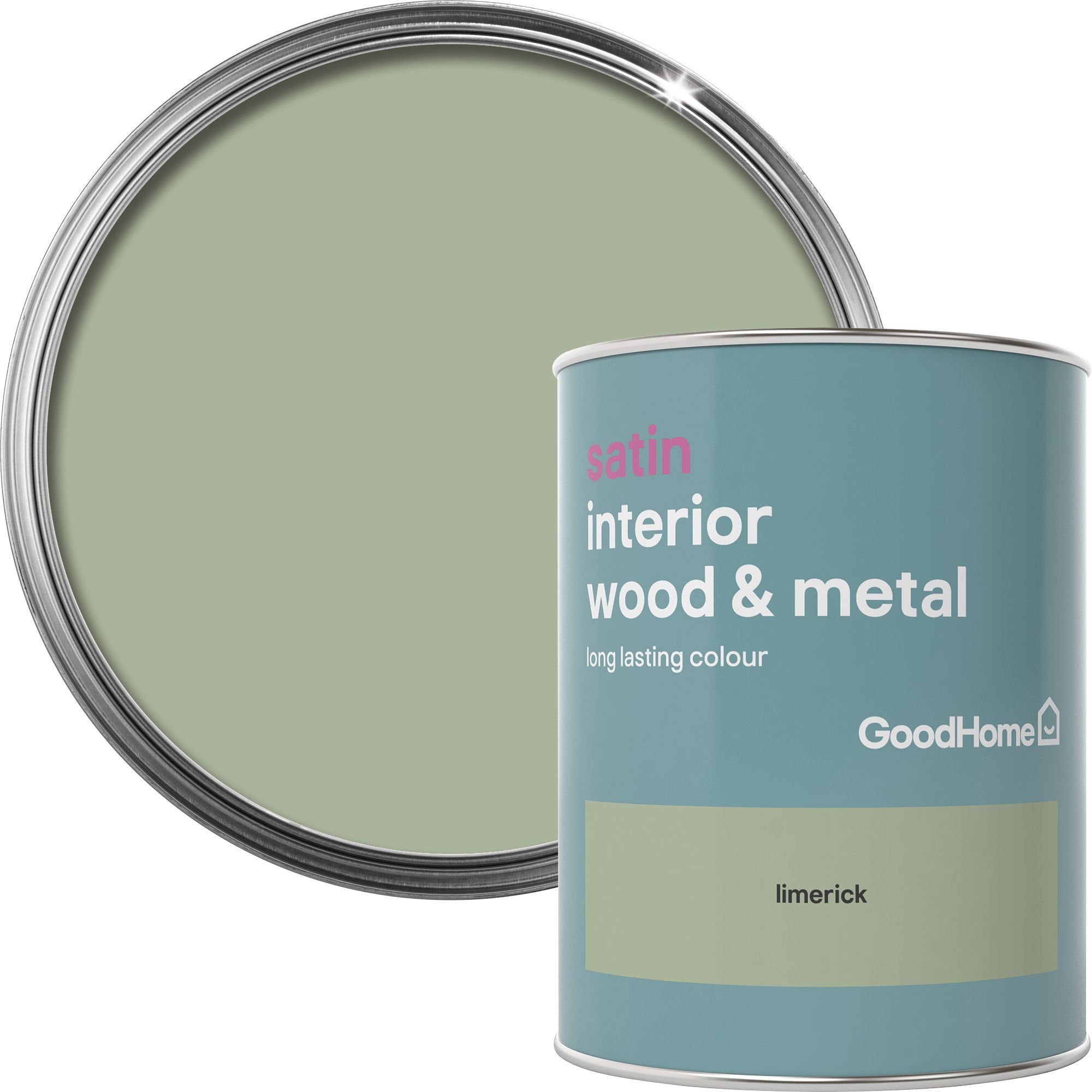 GoodHome Limerick Satin Metal & wood paint, 750ml | DIY at B&Q