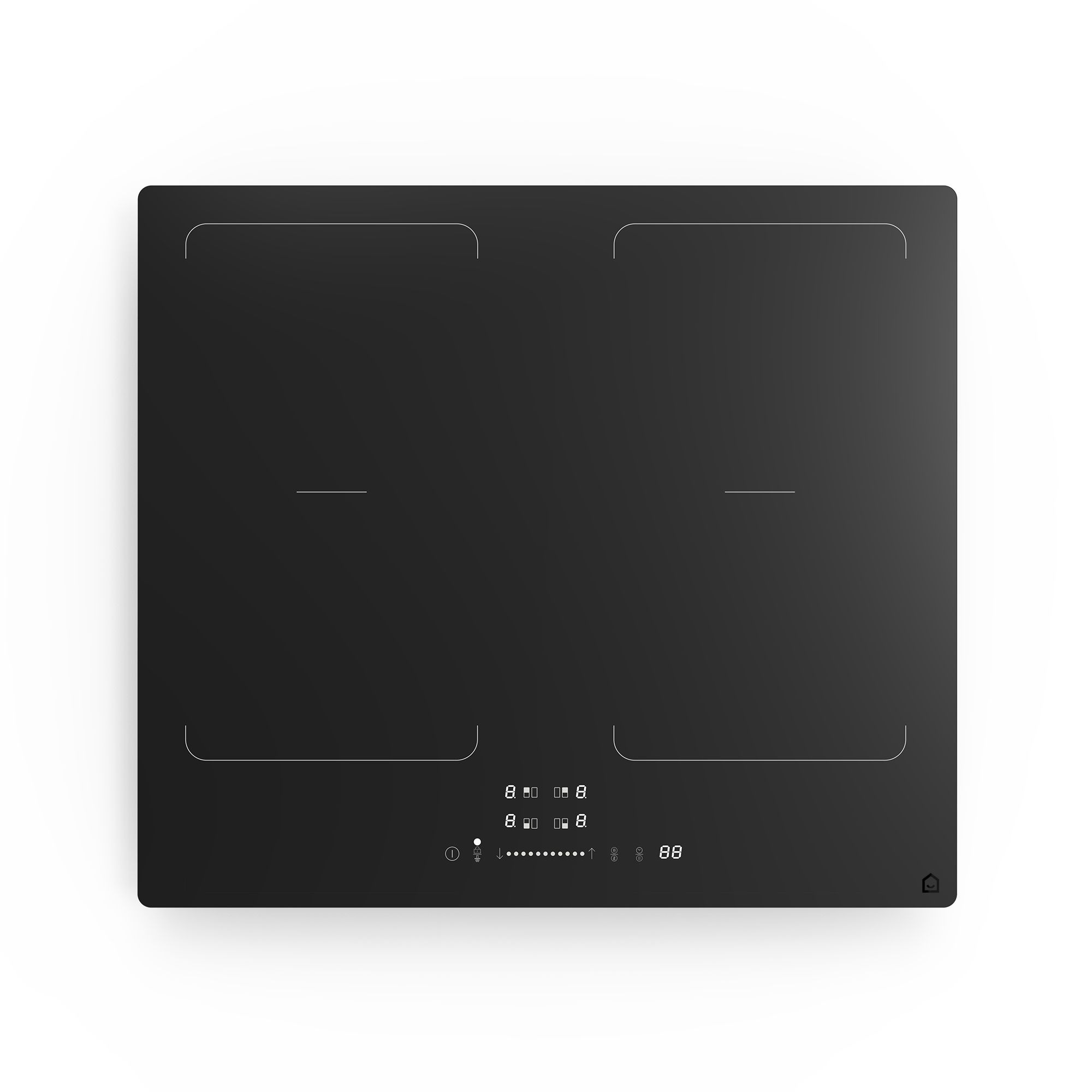 GoodHome Linksense GH4ZFXLK60 59cm Induction Hob - Black | DIY at B&Q