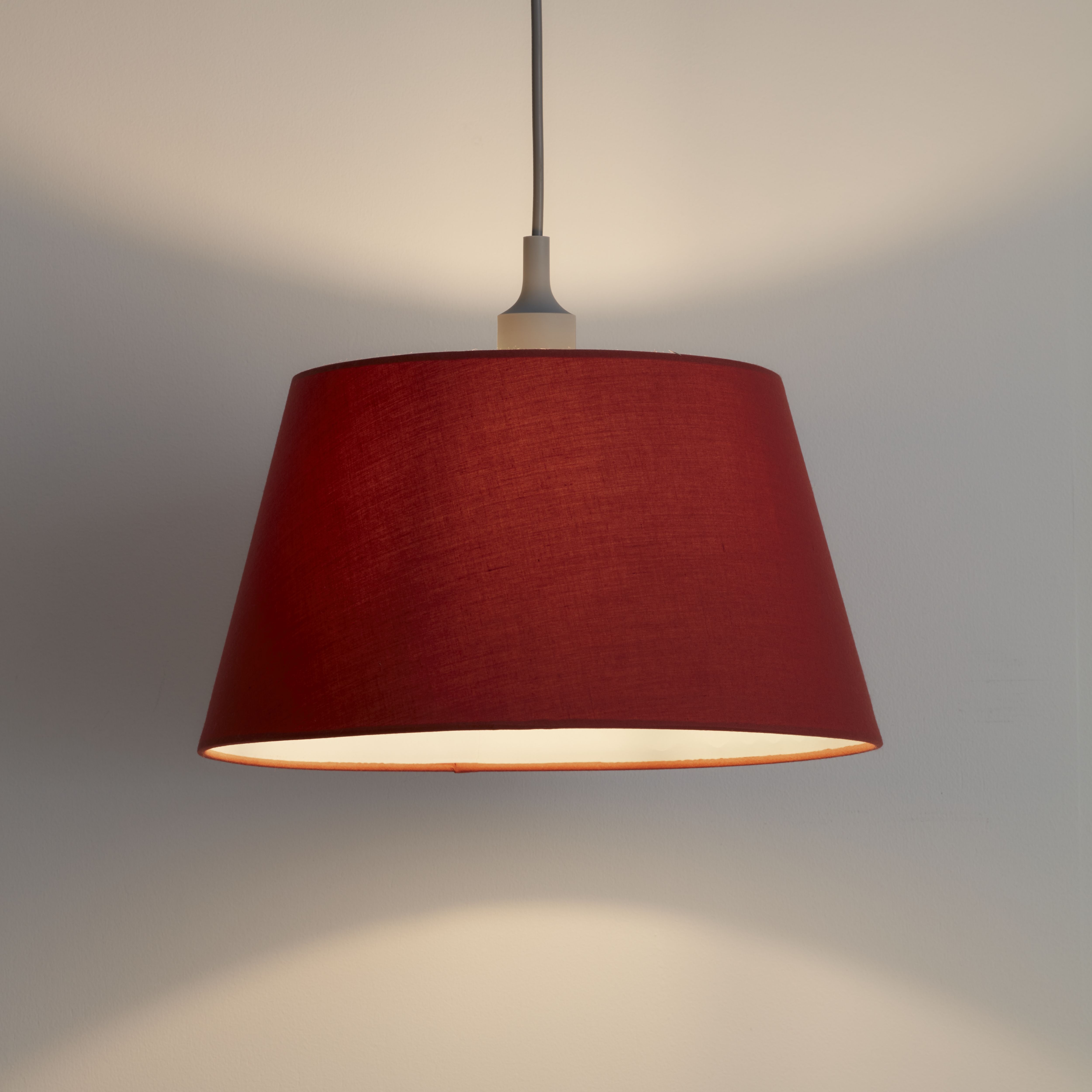 GoodHome Lokombi Dark red Fabric dyed Light shade (D)35cm | DIY at B&Q
