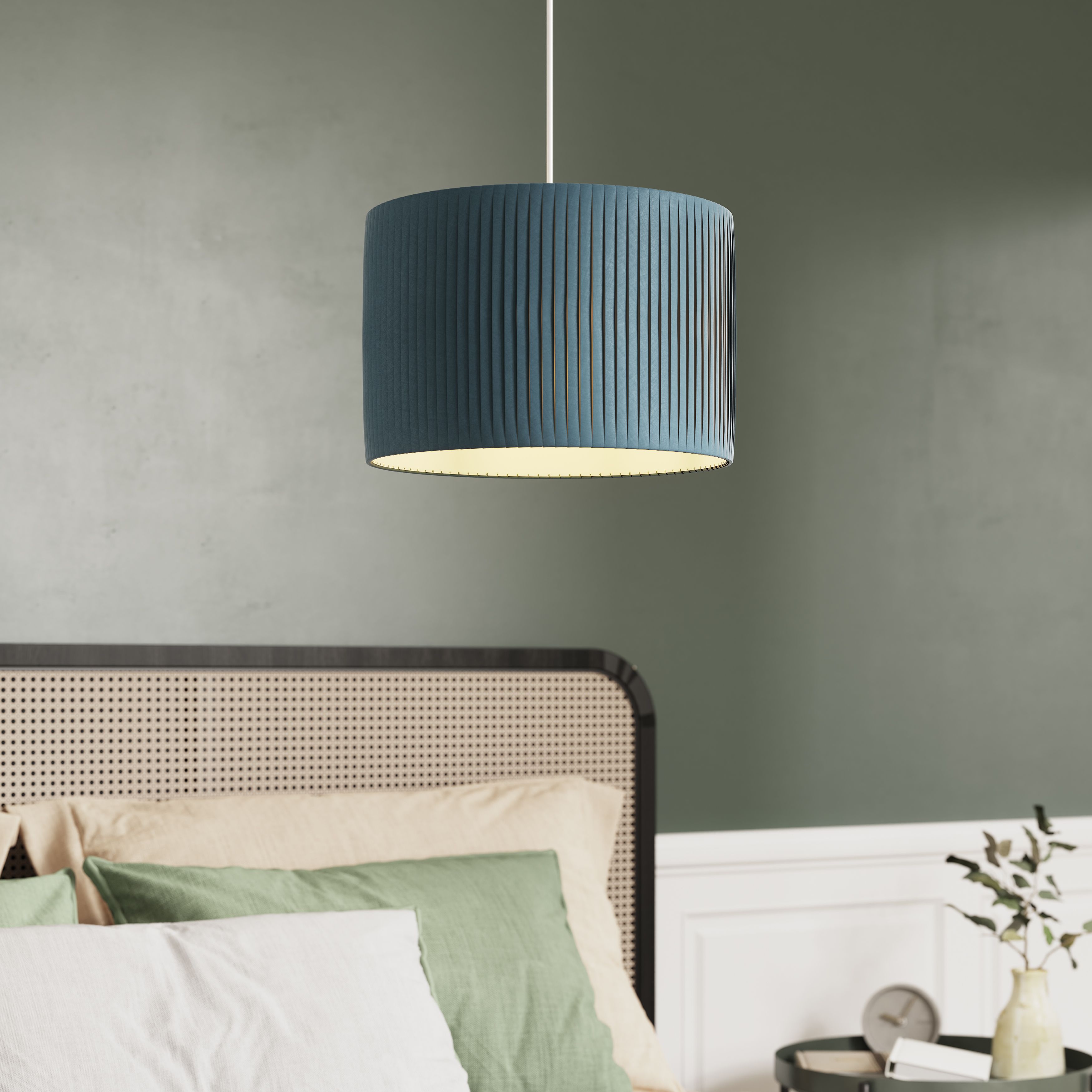 GoodHome Louth Coral blue Round Lamp shade (D)30cm