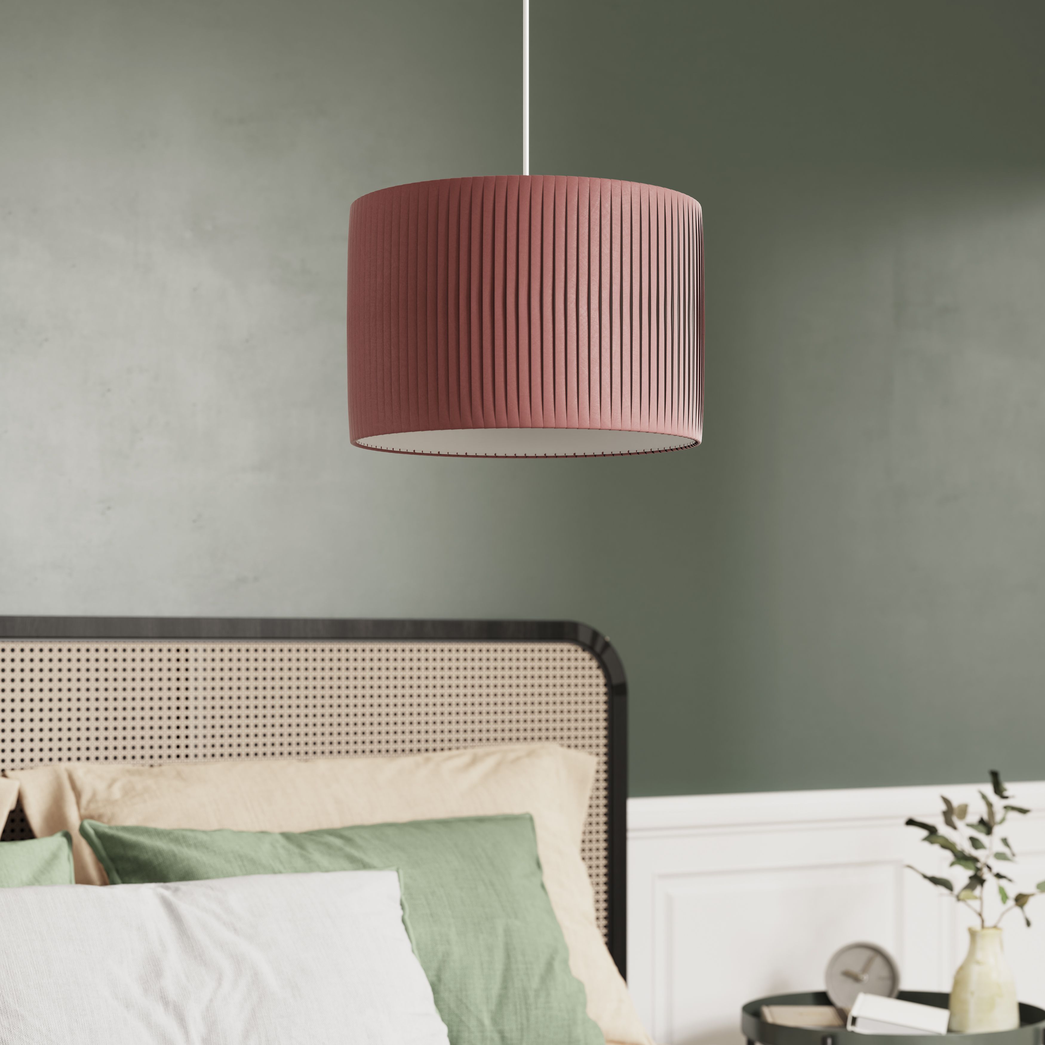 GoodHome Louth Pink Round Lamp shade (D)30cm