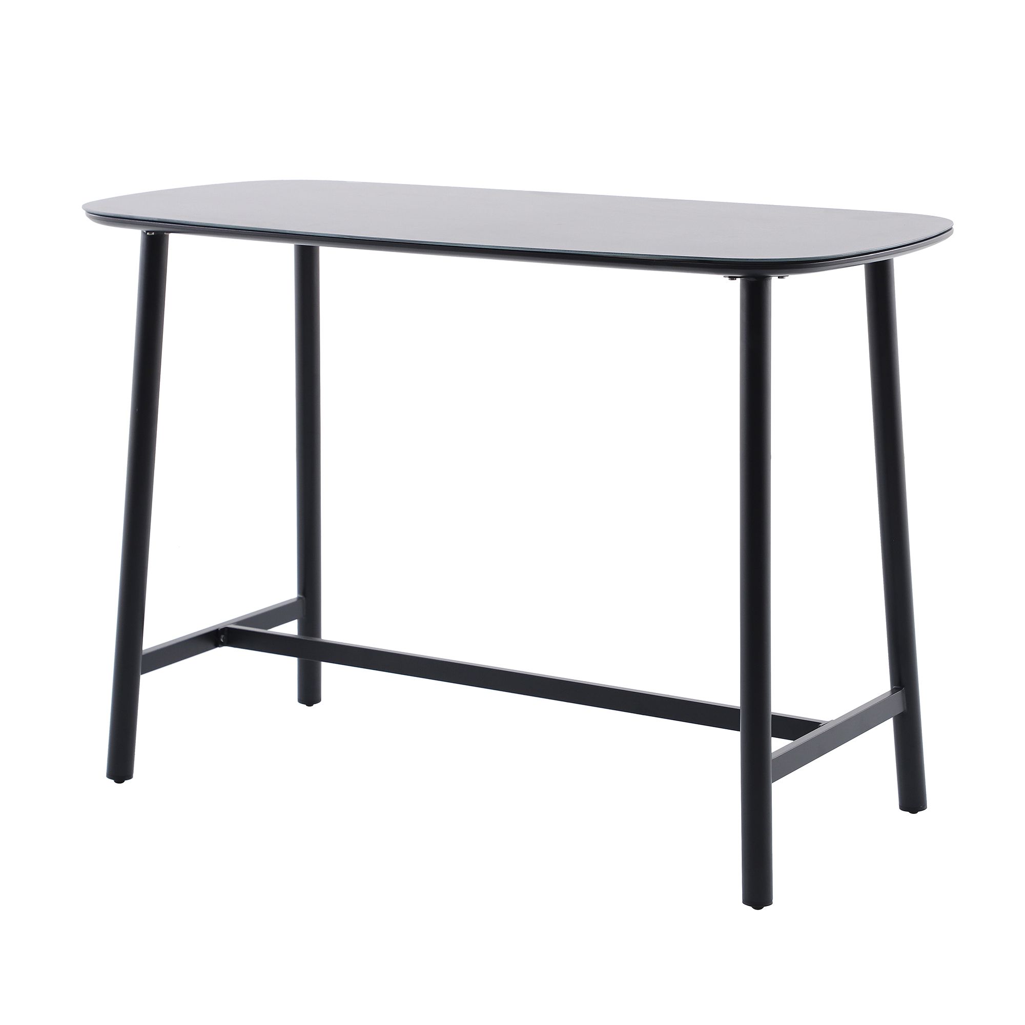 GoodHome Lucala Metal Black 4 seater Square Dining table