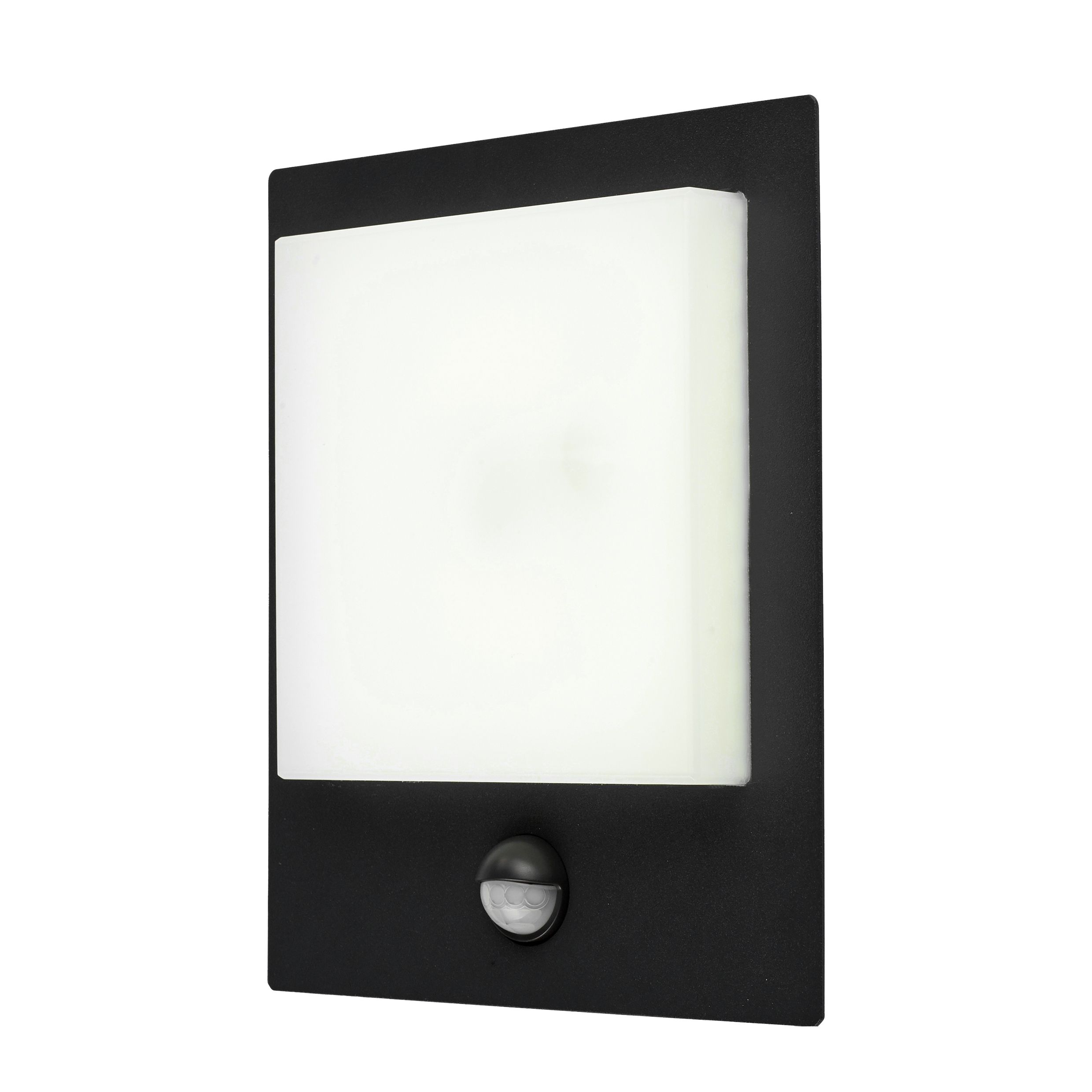 GoodHome Lutak Fixed Matt Dark grey Integrated LED PIR With motion ...