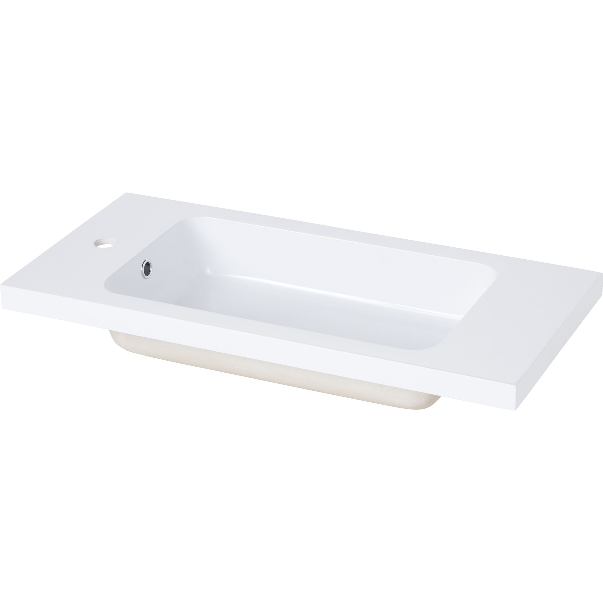 GoodHome Makonda White Rectangular Counter top Basin (W)80.4cm | DIY at B&Q