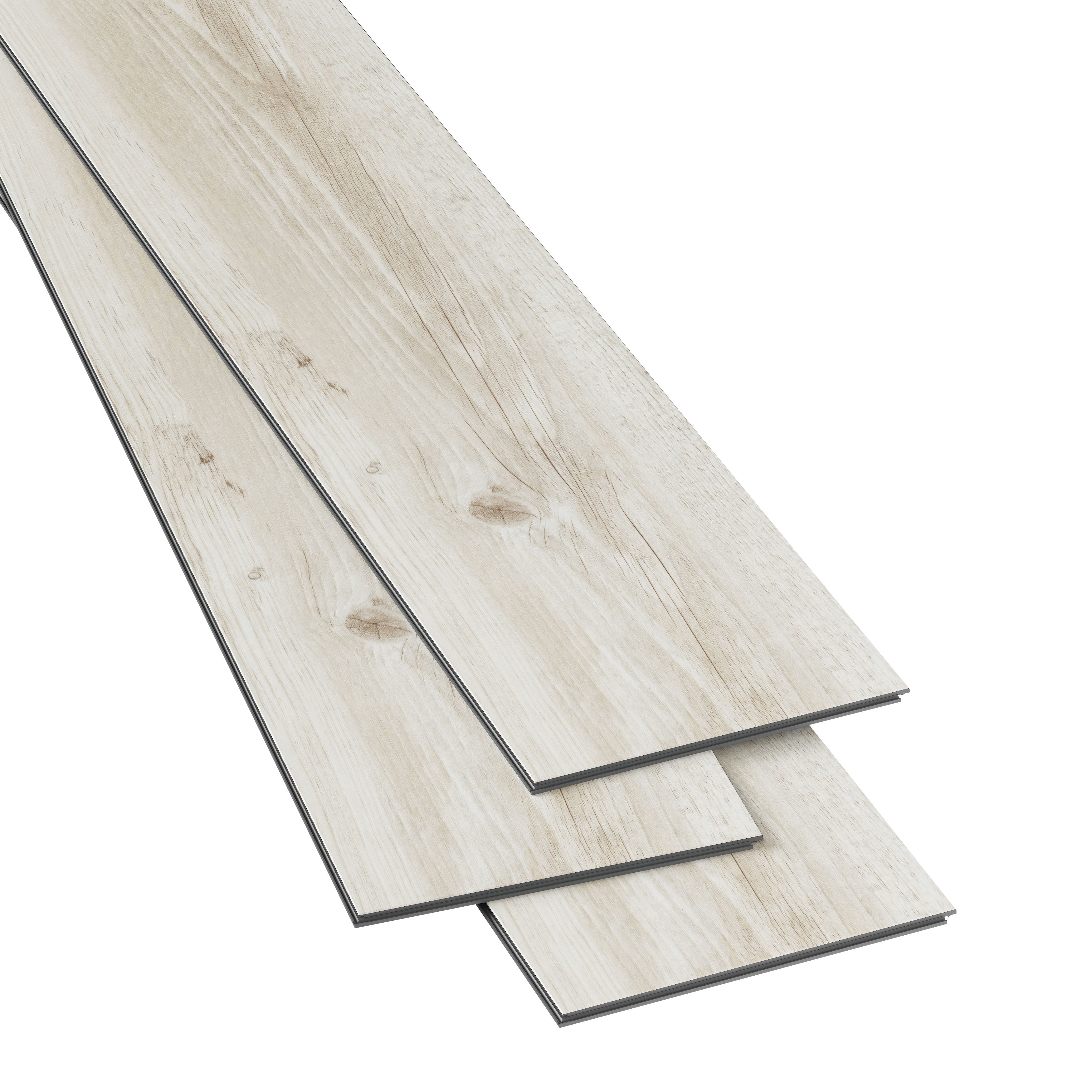 GoodHome Mambo Fancy White Distressed Wood effect Synchronic Click ...