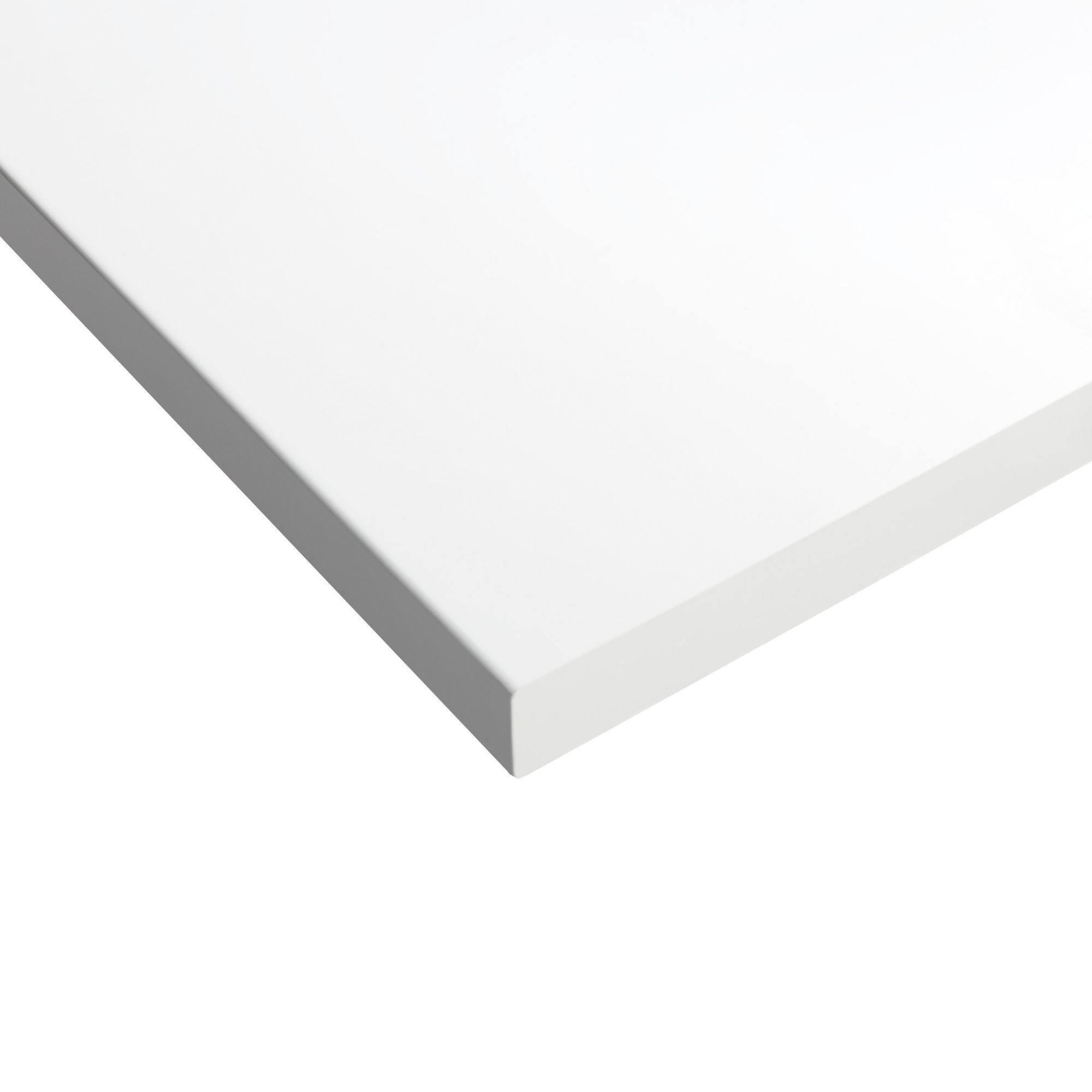 GoodHome Marloes Gloss White Straight Worktop (T) 2.8cm x (L) 100cm x ...