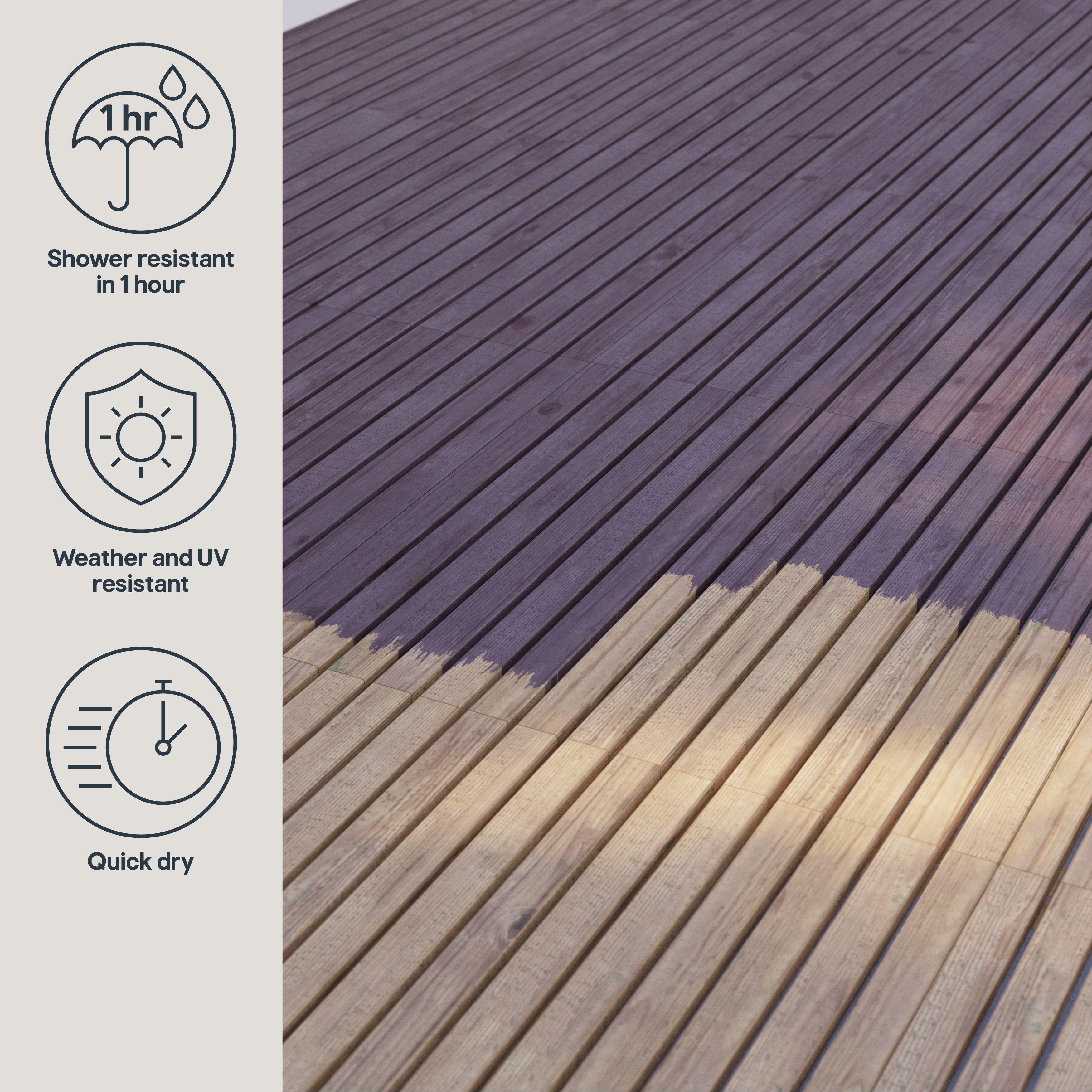GoodHome Matt Dark Oak Decking paint, 5L