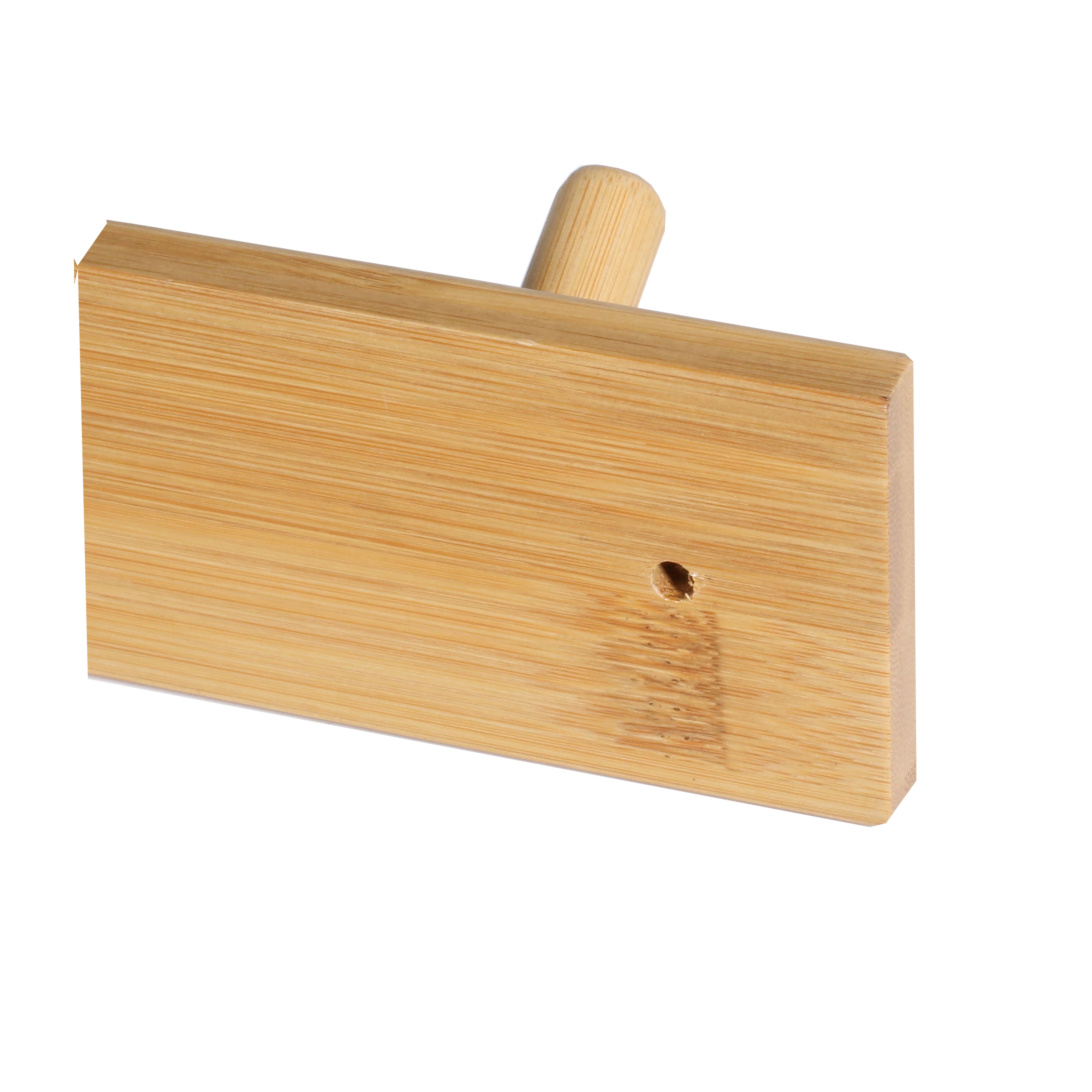 GoodHome Matt Natural Wood effect 6 Hook rail (L)685mm (H)60mm