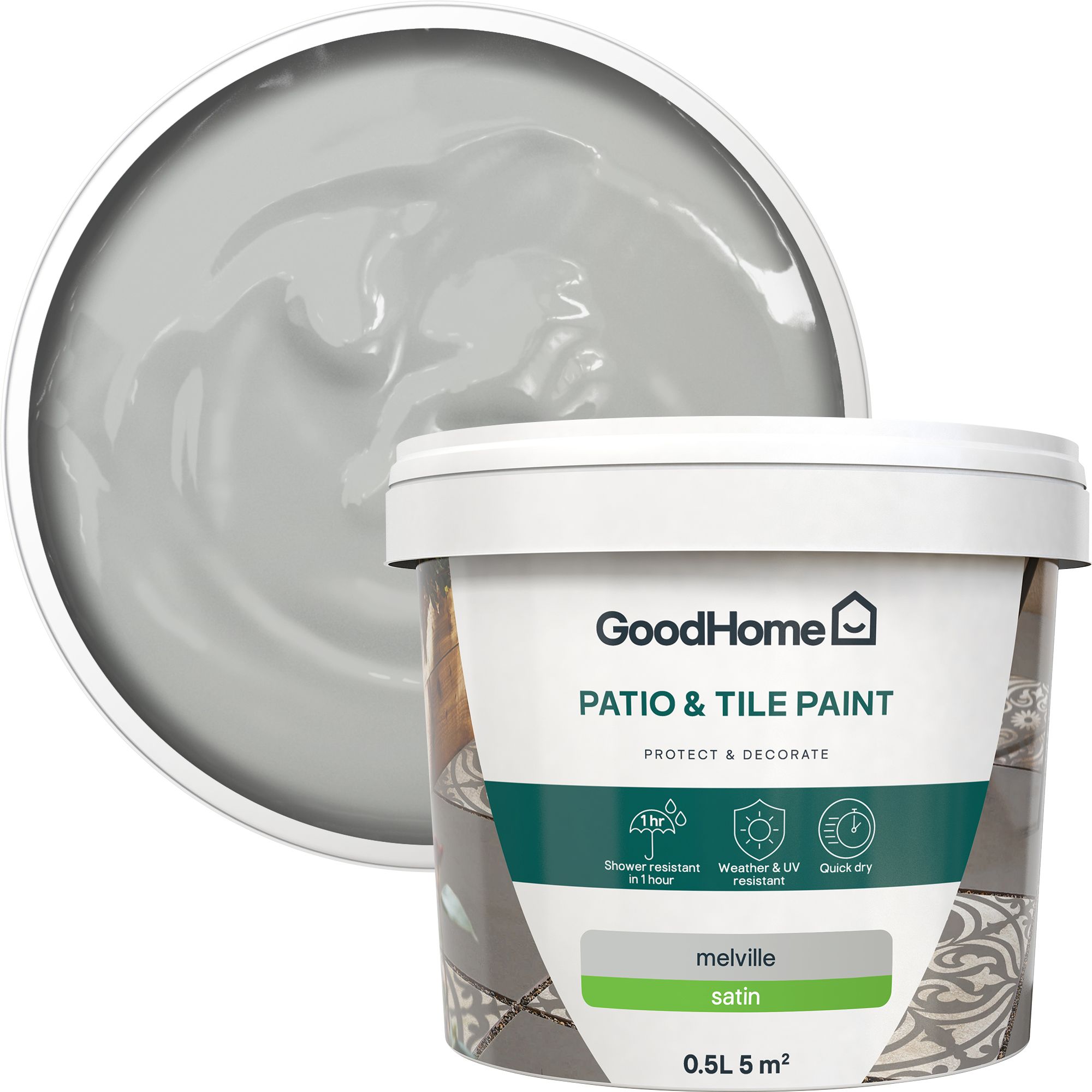 GoodHome Melville Satin Brick & tile paint, 500ml