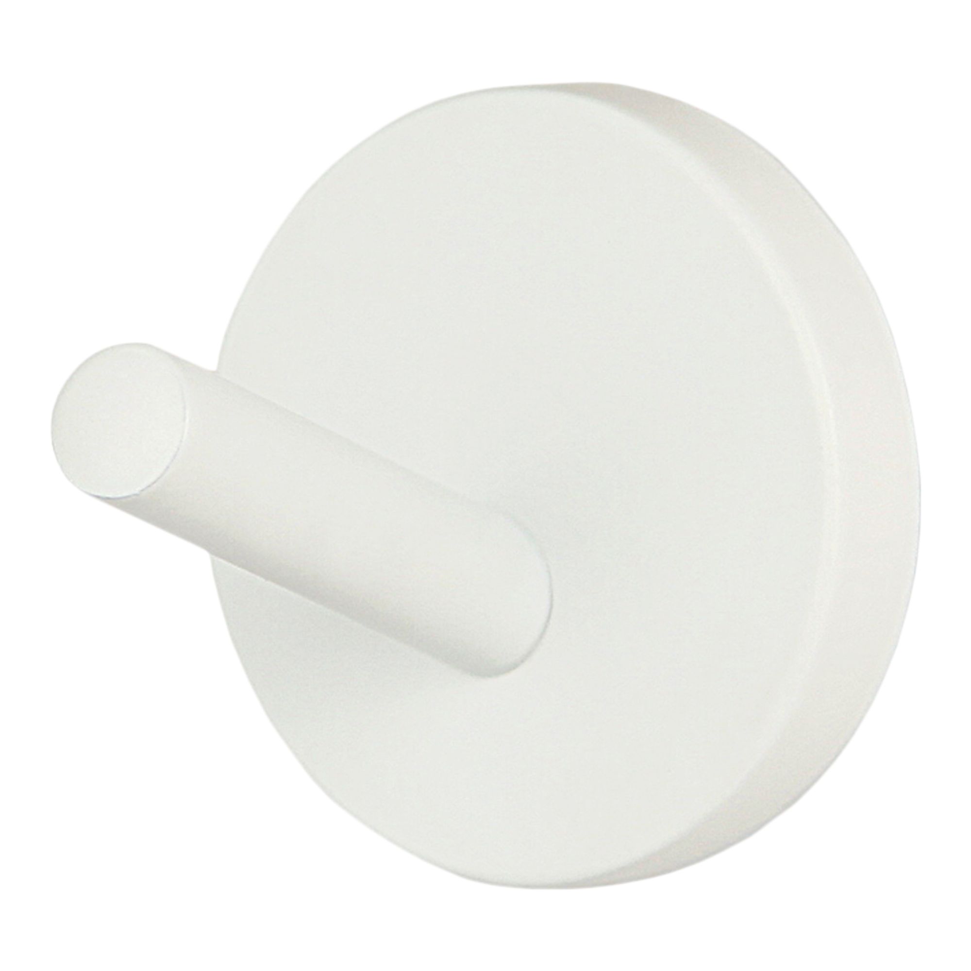 GoodHome Minimalist White Zinc alloy Wall-mounted Round Single Hook (H ...