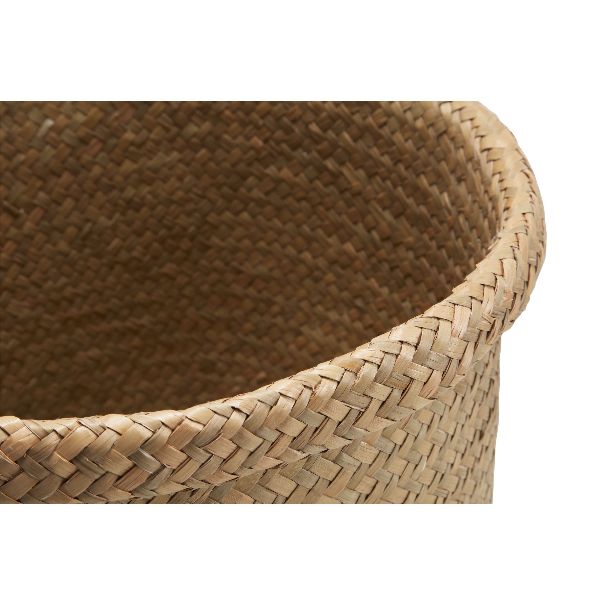 GoodHome Mixxit Curved Natural Seagrass Storage basket (H)30cm (W)30cm ...