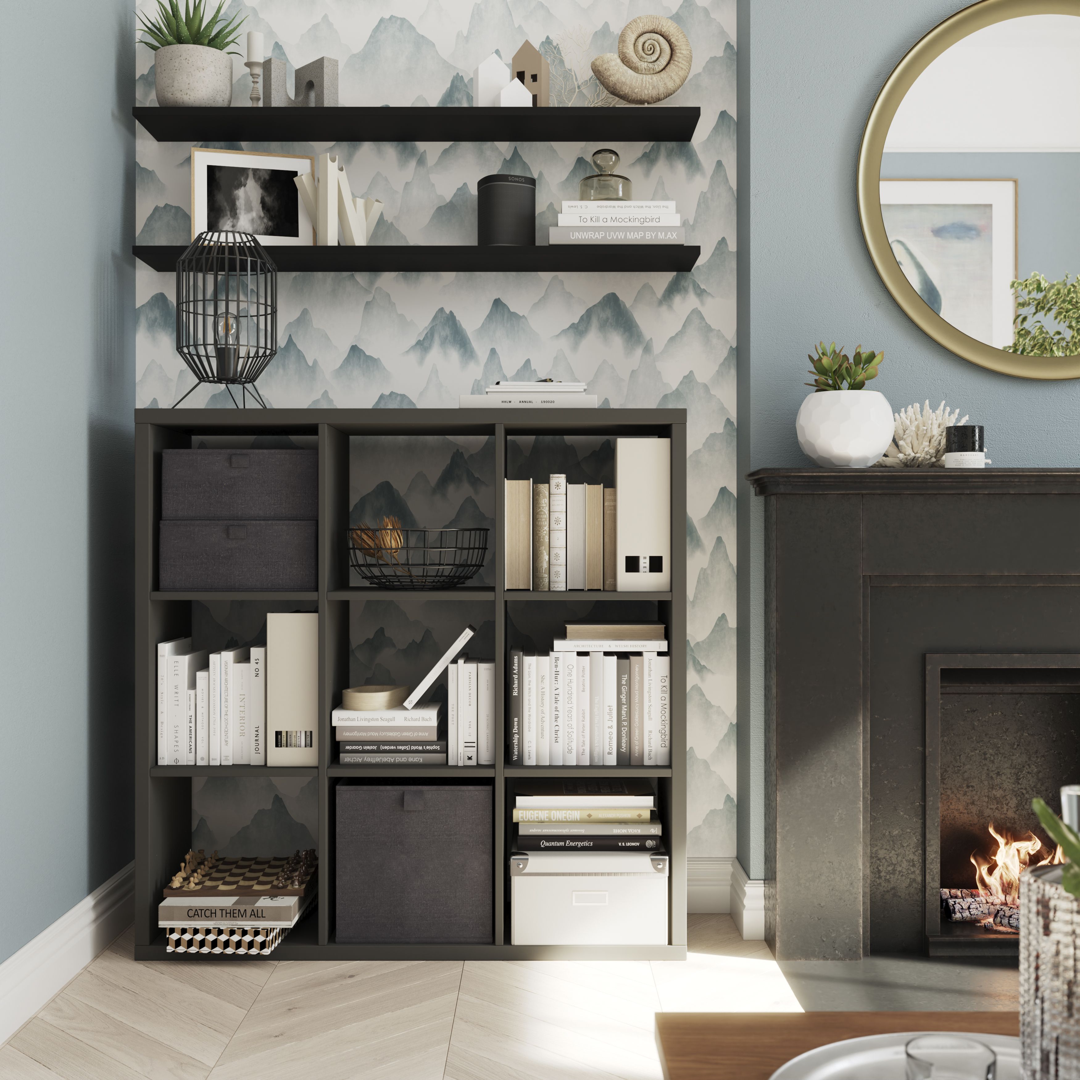 GoodHome Mixxit Grey Freestanding 9 shelf Cube Shelving unit, (H)1080mm ...