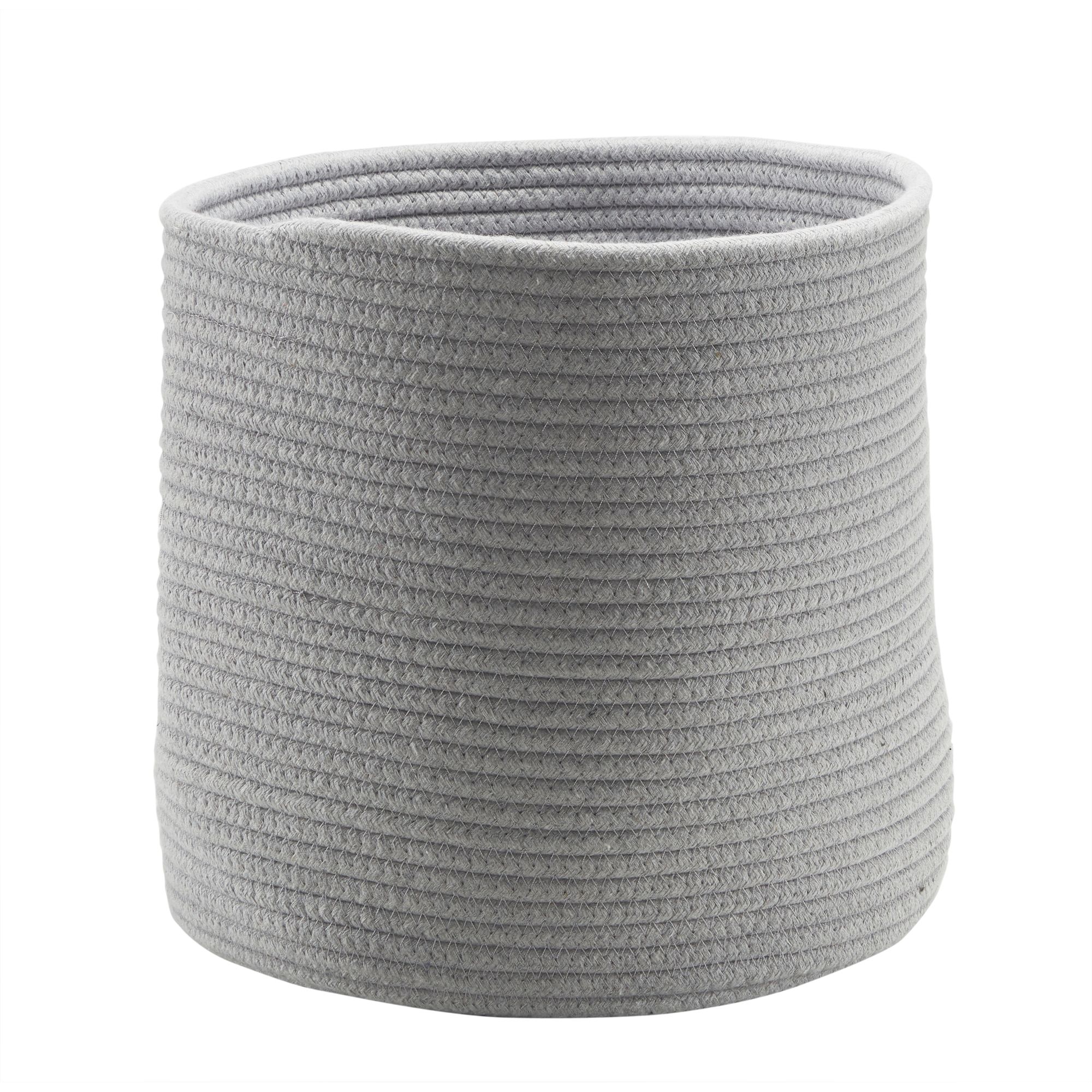 GoodHome Mixxit Light grey Cotton Storage basket (H)30cm (W)30cm (D ...