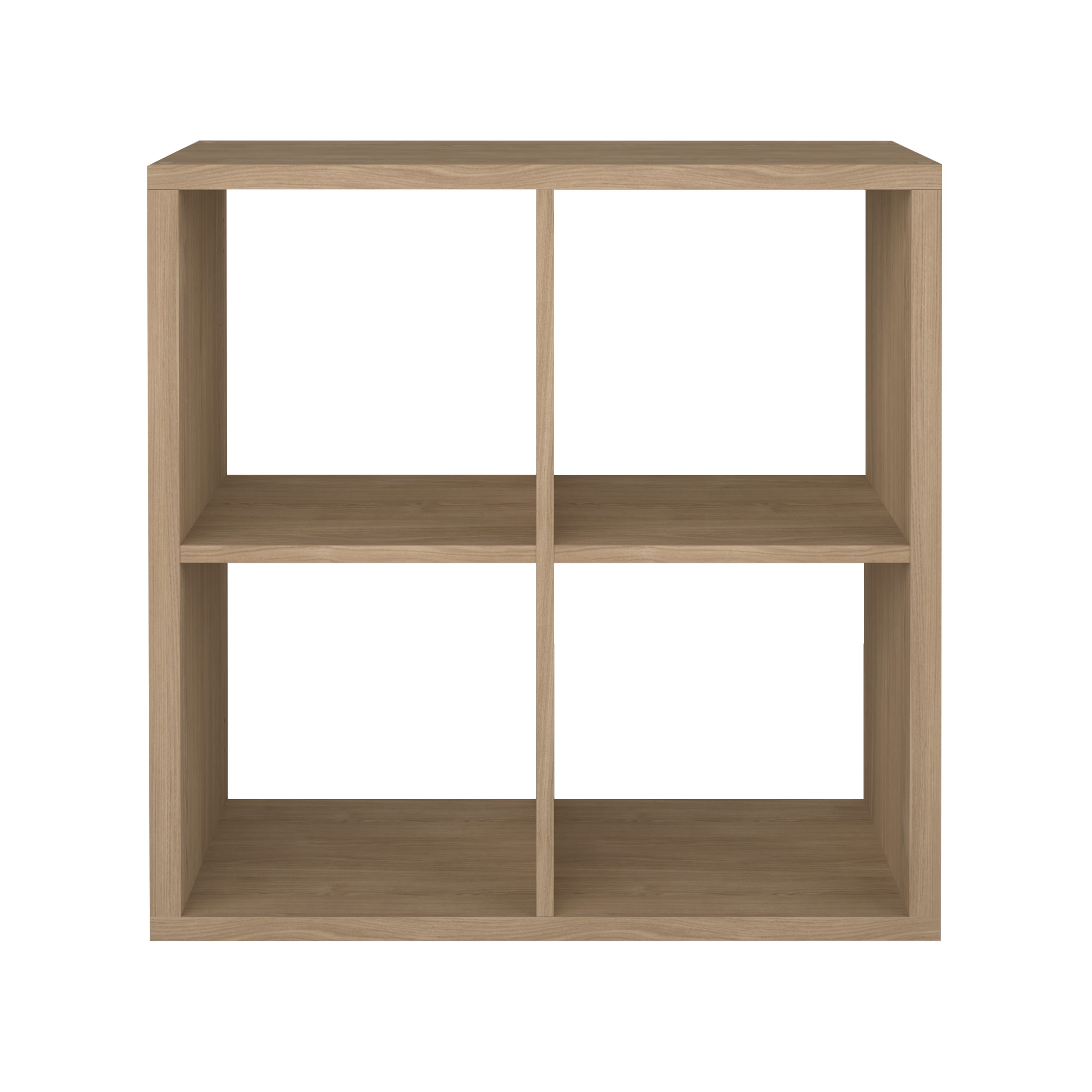 GoodHome Mixxit Natural oak effect Freestanding 4 shelf Cube Shelving ...