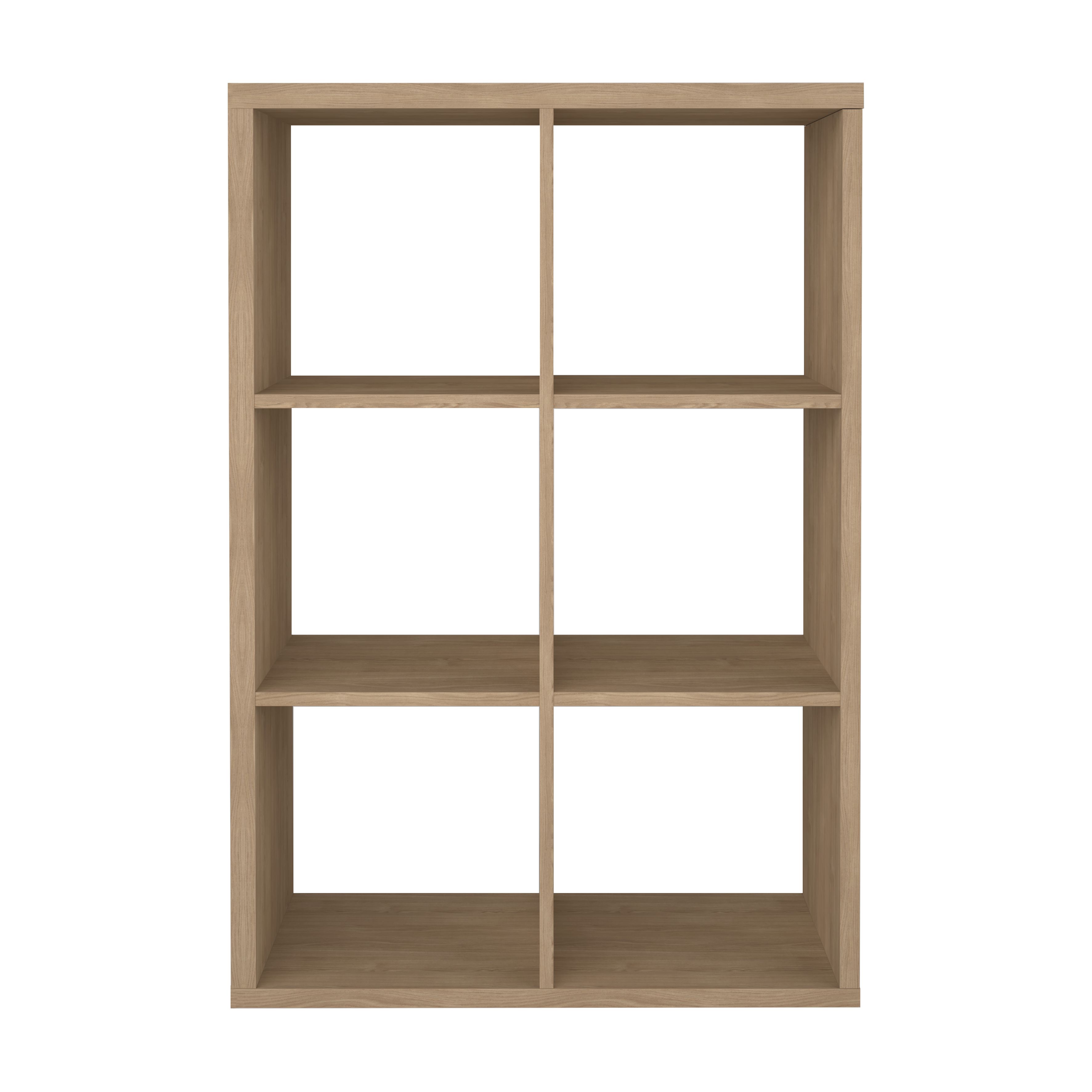 GoodHome Mixxit Natural oak effect Freestanding 6 shelf Rectangular ...