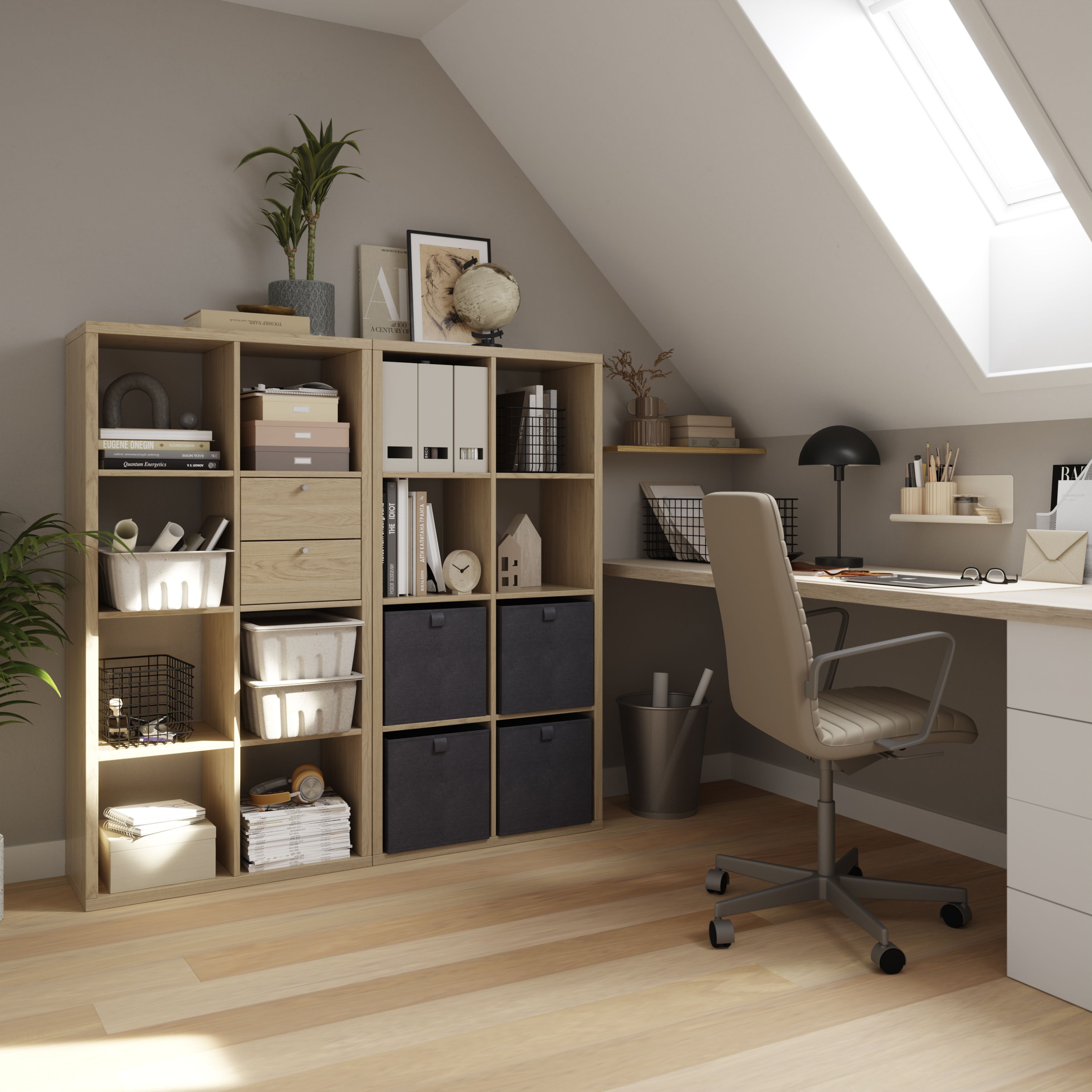 GoodHome Mixxit Natural oak effect Freestanding 8 shelf Rectangular ...