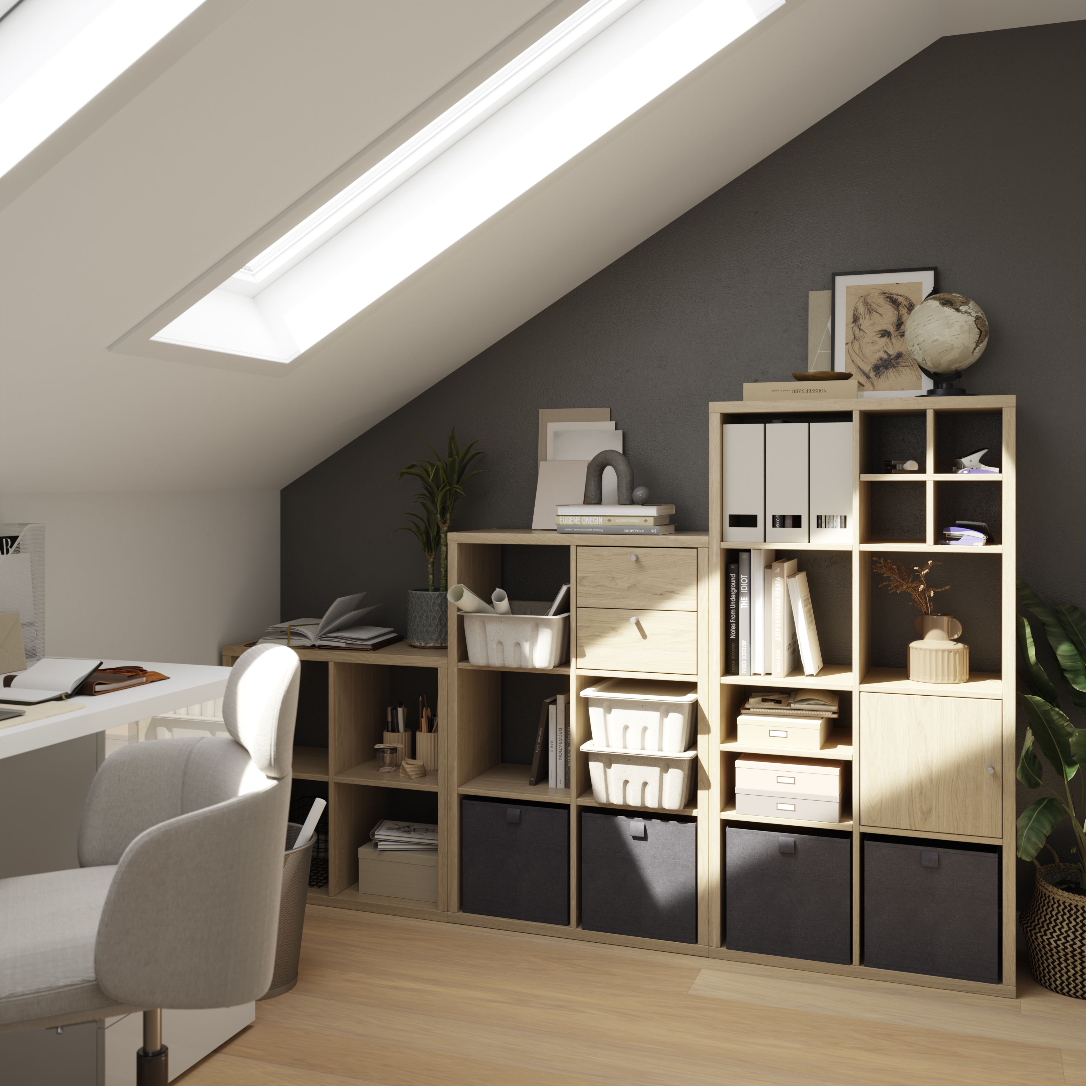 GoodHome Mixxit Natural oak effect Freestanding 8 shelf Rectangular ...