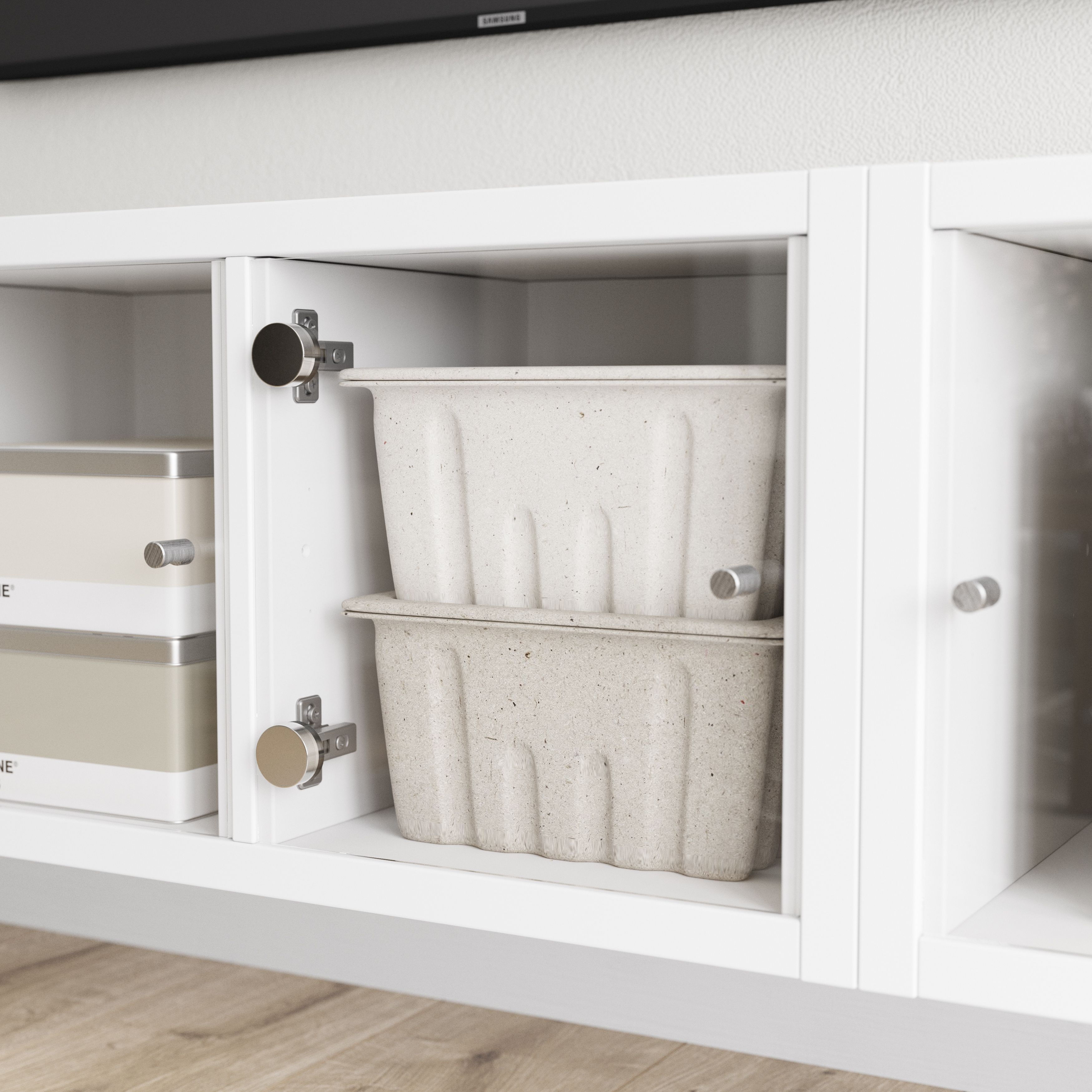 GoodHome Mixxit Transparent Glass Modular Cabinet door (H)326mm (W)326mm