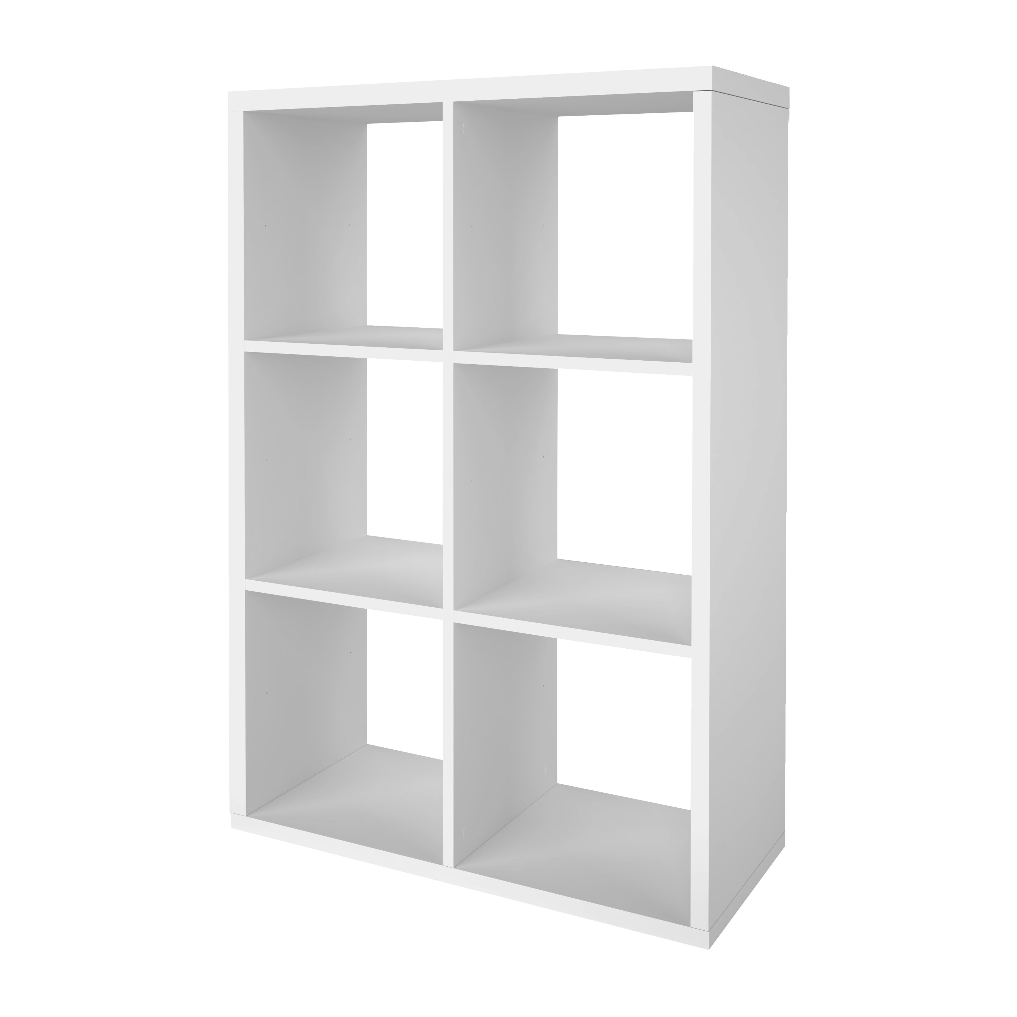 GoodHome Mixxit White Freestanding 6 shelf Rectangular Shelving unit ...