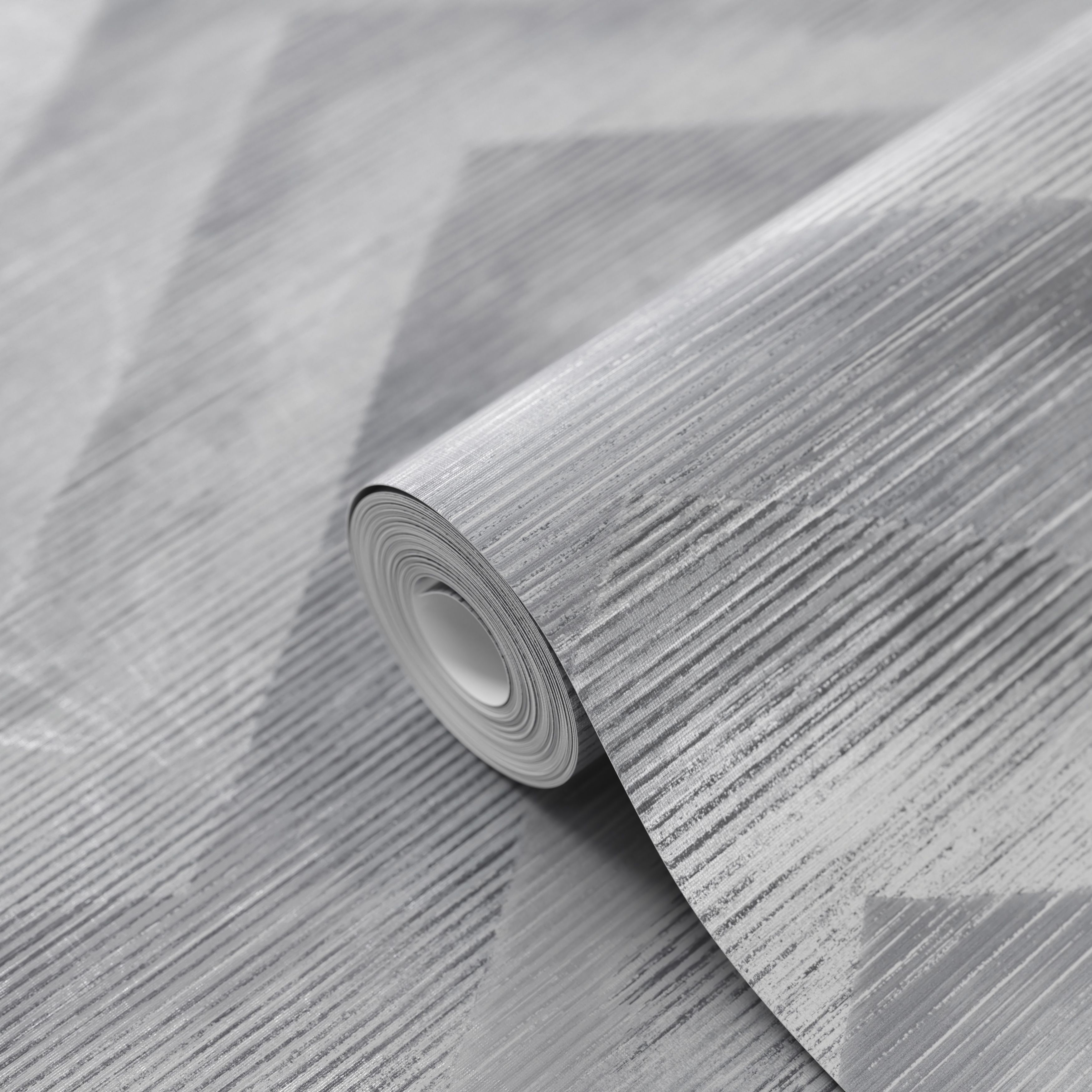 Goodhome Moone Grey Geometric Chevron Textured Wallpaper At Bandq