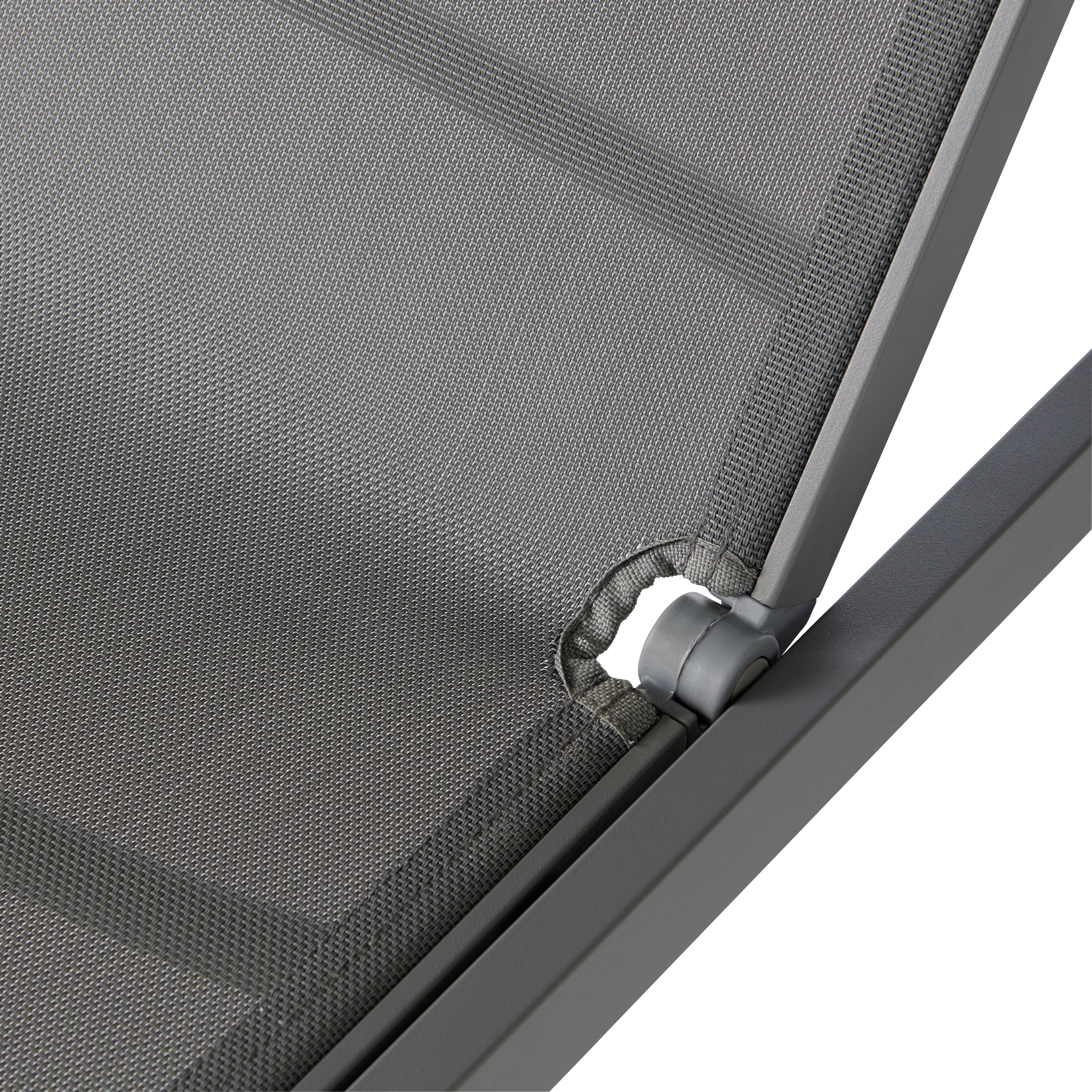 GoodHome Moorea Grey Metal Sun lounger