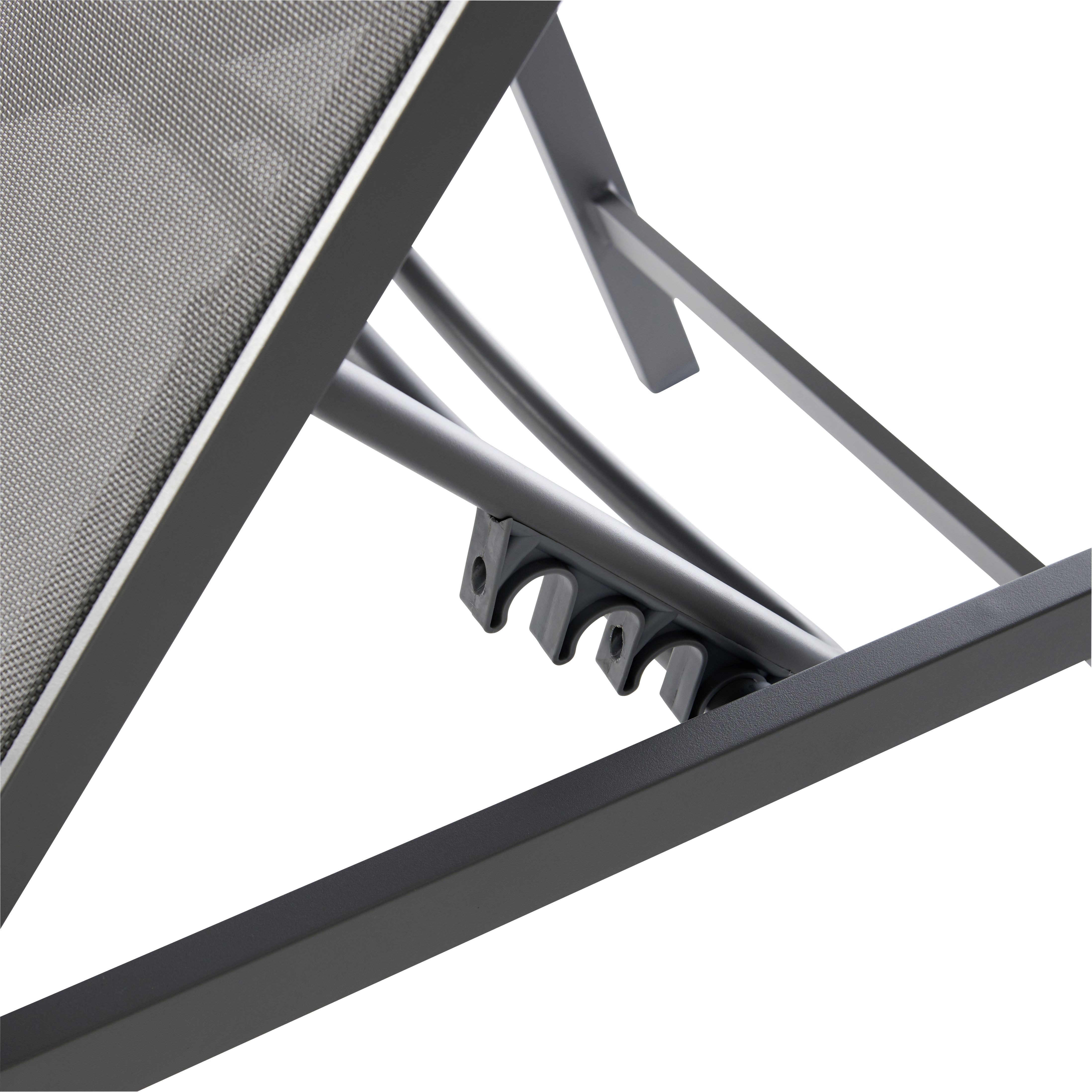 GoodHome Moorea Grey Metal Sun lounger
