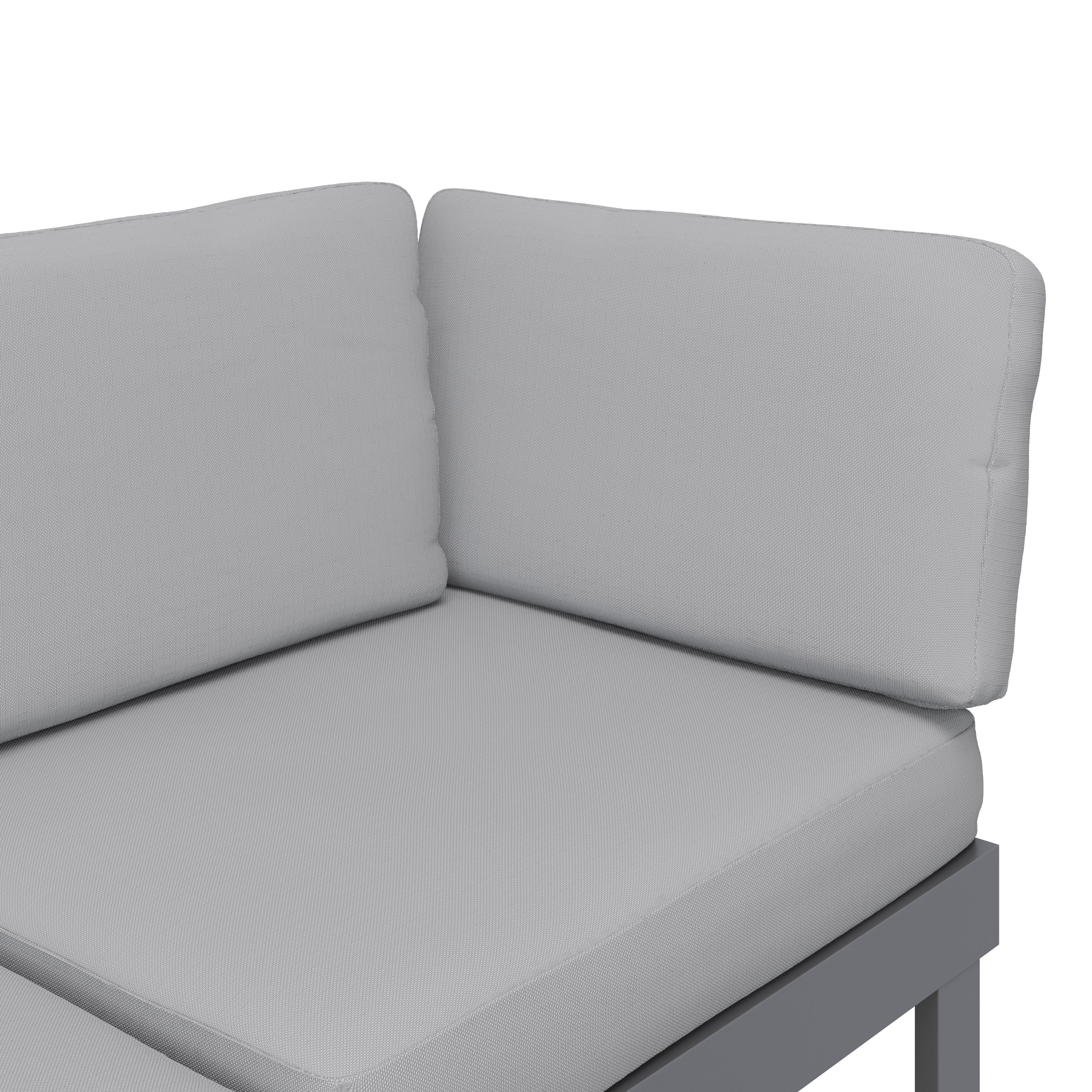 GoodHome Moorea Matt Steel grey Metal 6 Seater Modular corner Coffee set