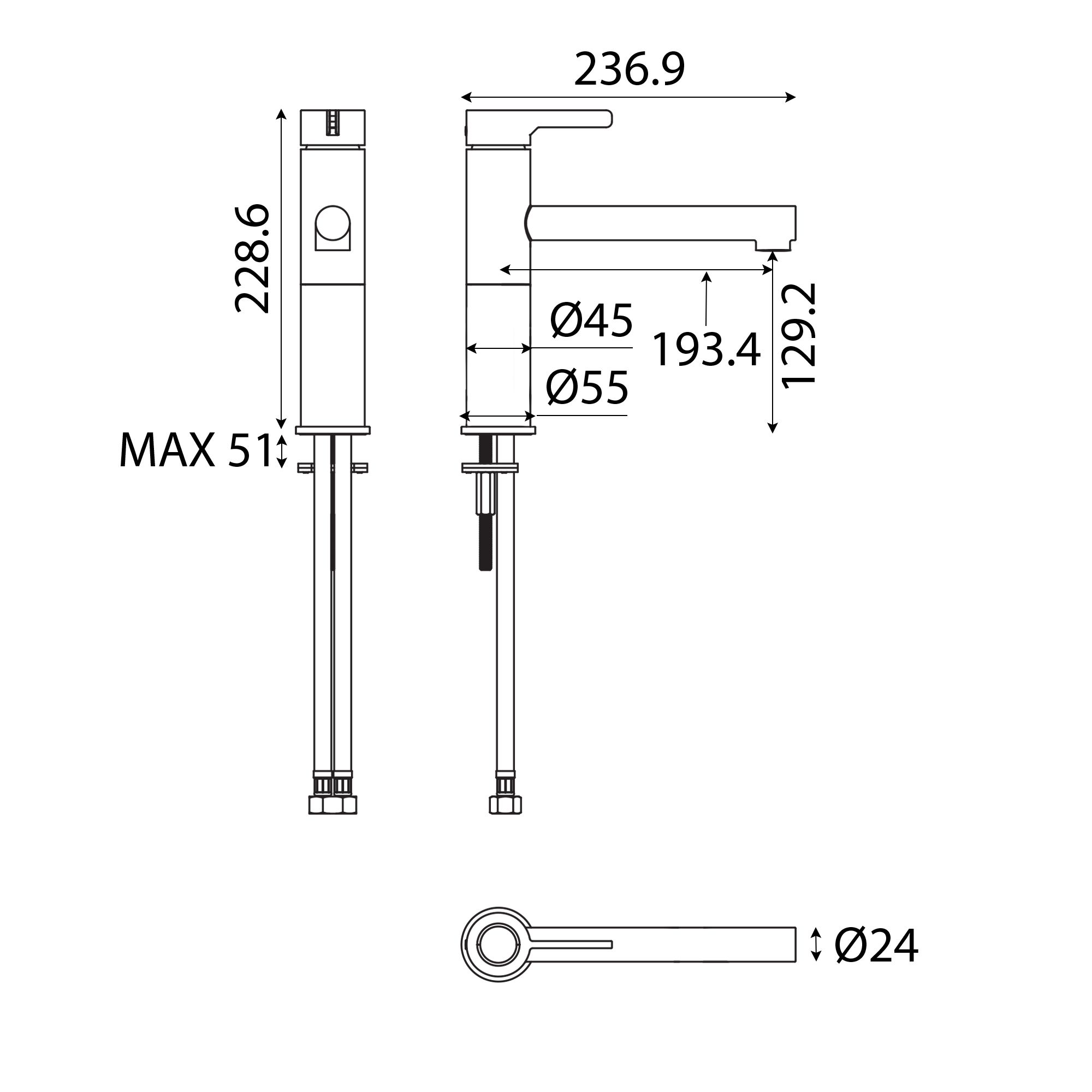 GoodHome Morita Stainless steel effect Kitchen Top lever Tap