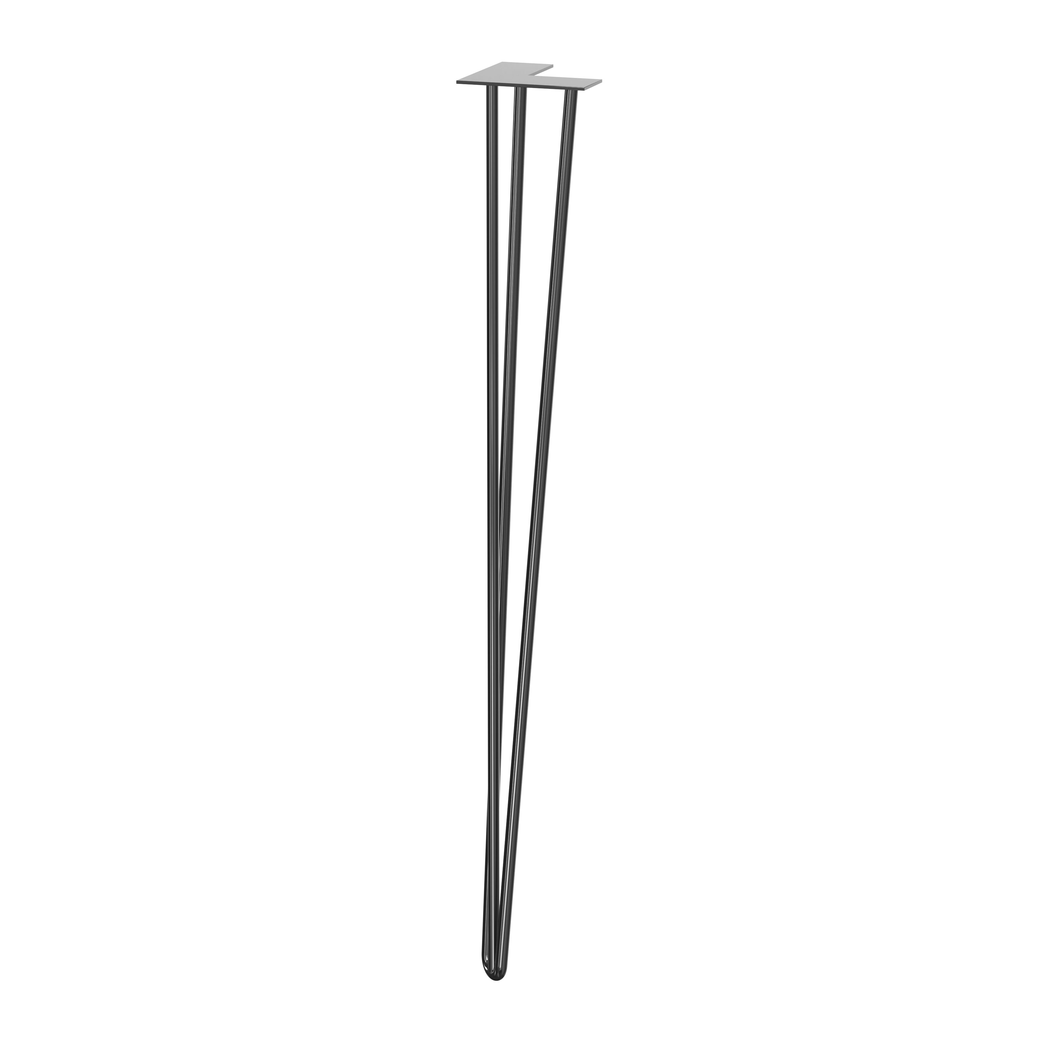 GoodHome Nantua Gloss Black Modern Hairpin Worktop support leg (Dia ...