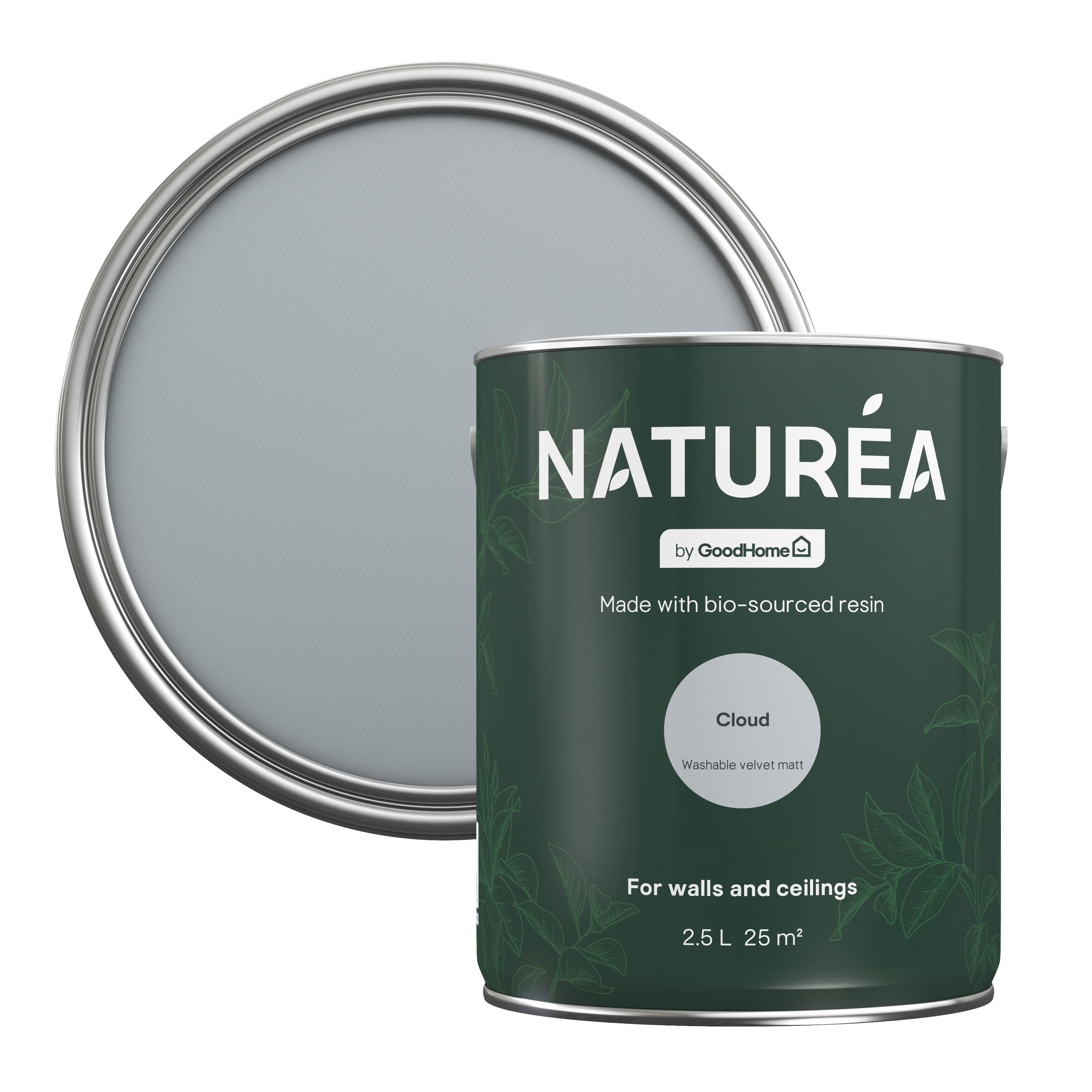 GoodHome Naturéa Cloud Velvet matt Emulsion paint, 2.5L | DIY at B&Q