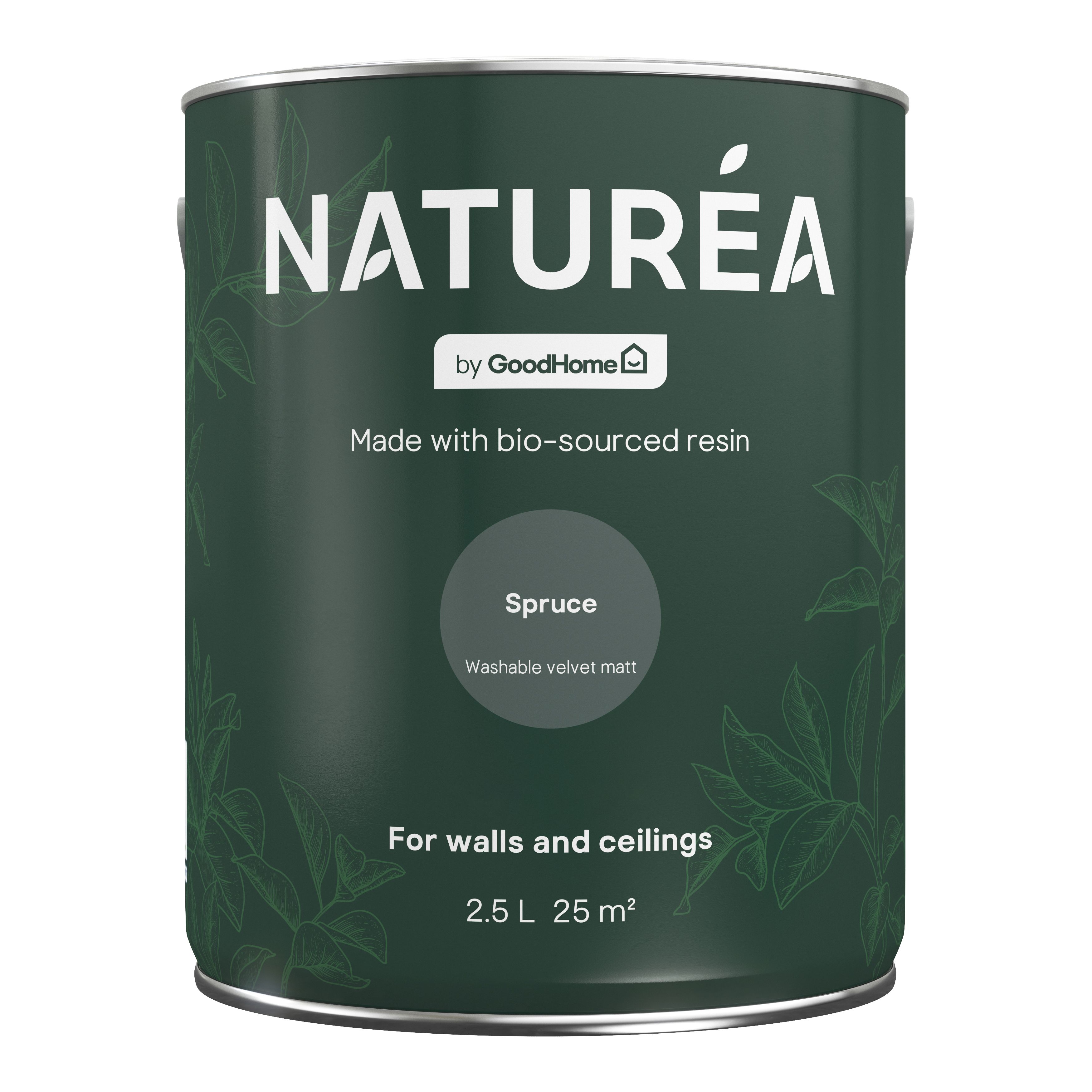 GoodHome Naturéa Spruce Velvet matt Wall paint, 2.5L