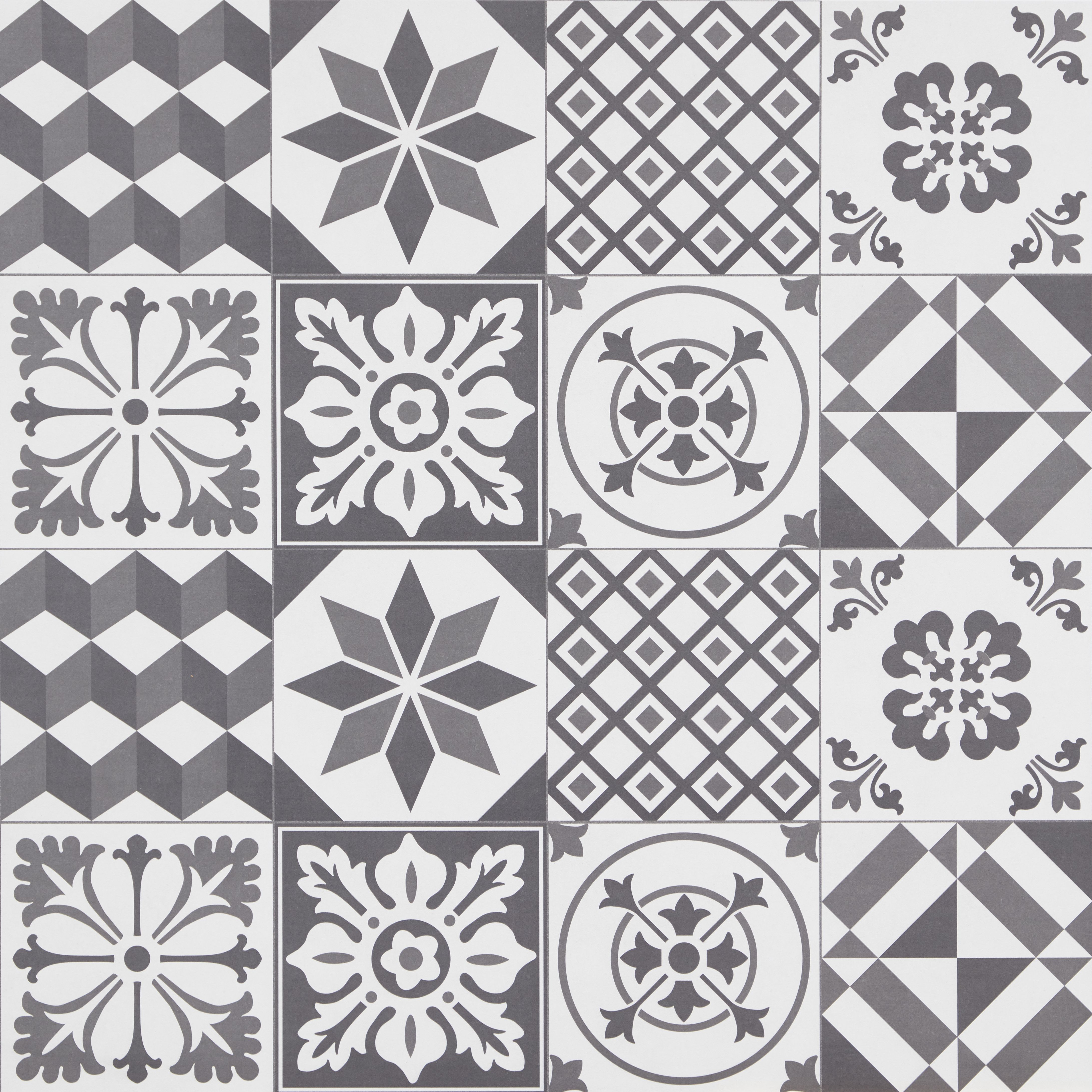 GoodHome Nepeta Grey Patchwork Cement effect Paper & resin Back panel ...