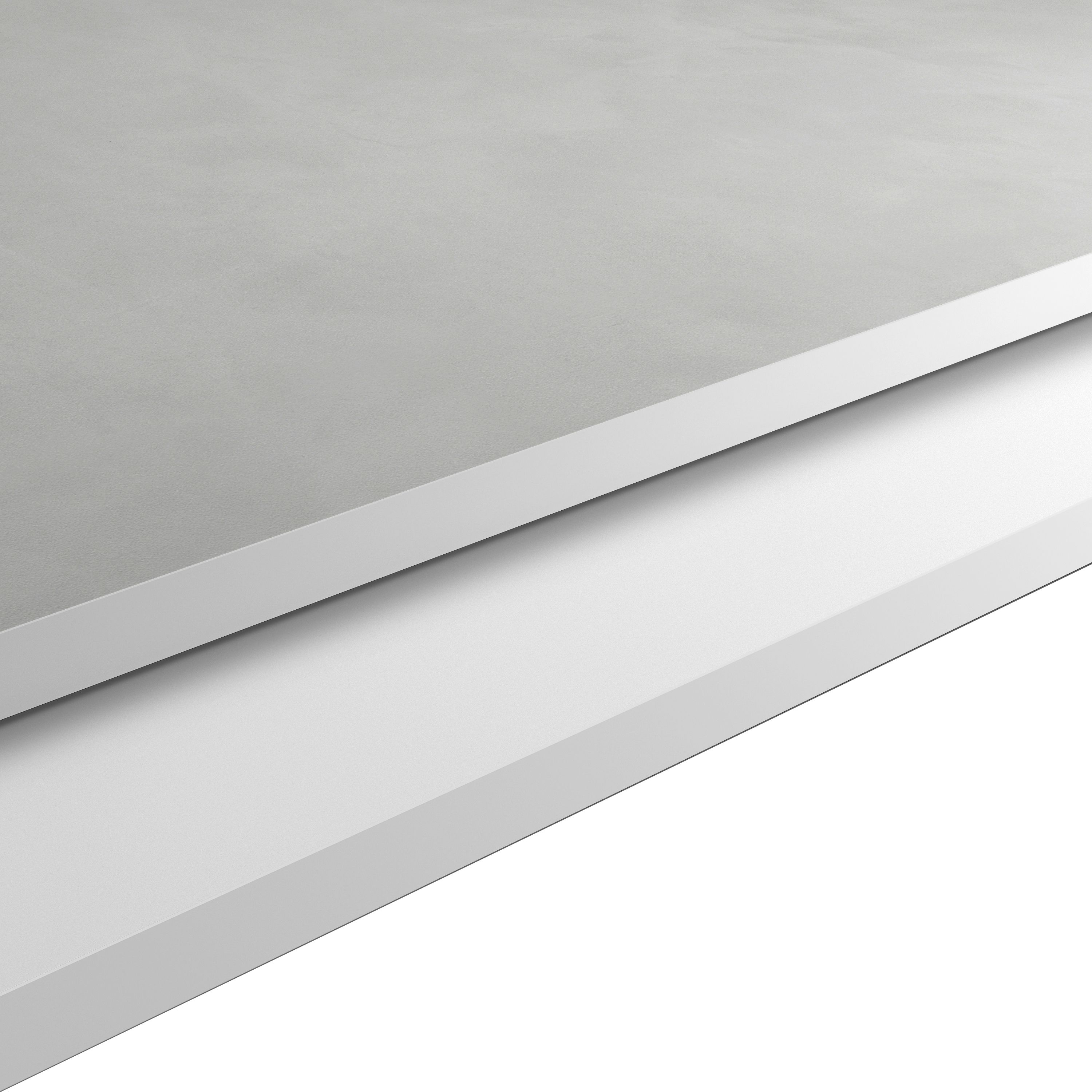 GoodHome Nepeta Matt White Stone effect Compact Laminate Kitchen ...